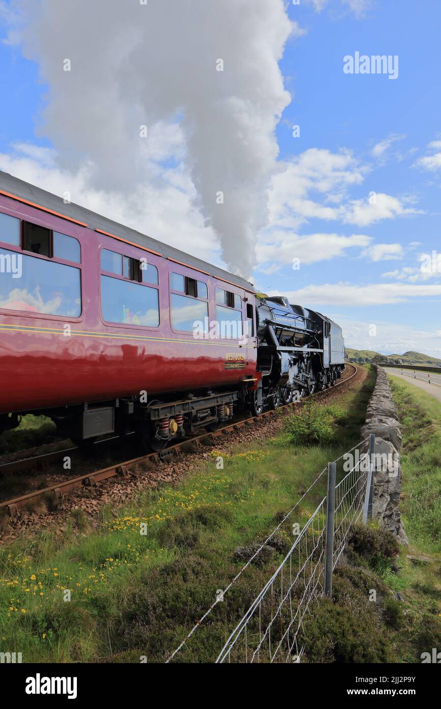 Jacobite steam train 45212 in Mallaig. The Jacobite is a steam ...