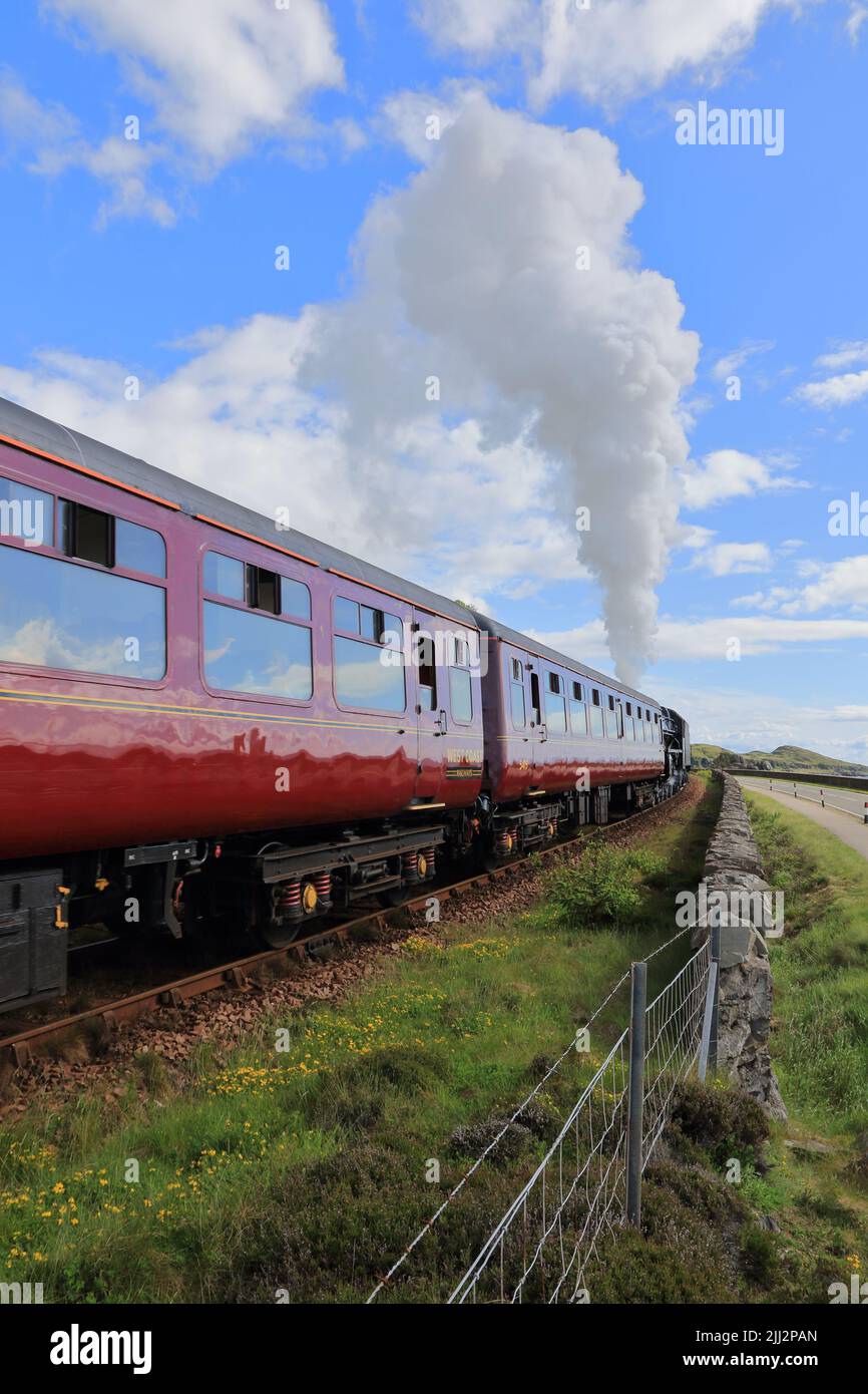 Jacobite steam train 45212 in Mallaig. The Jacobite is a steam ...