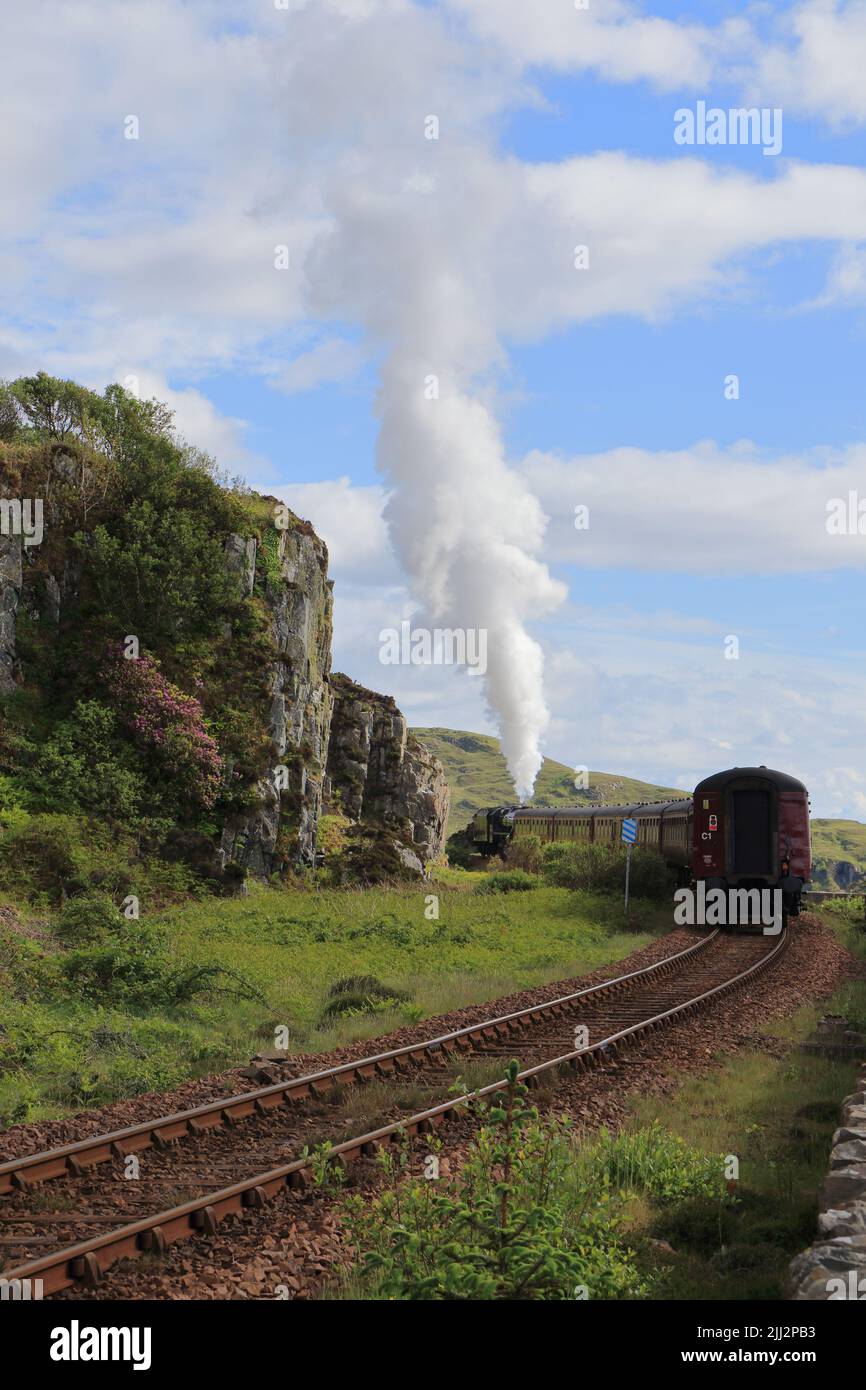 Jacobite steam train 45212 in Mallaig. The Jacobite is a steam ...