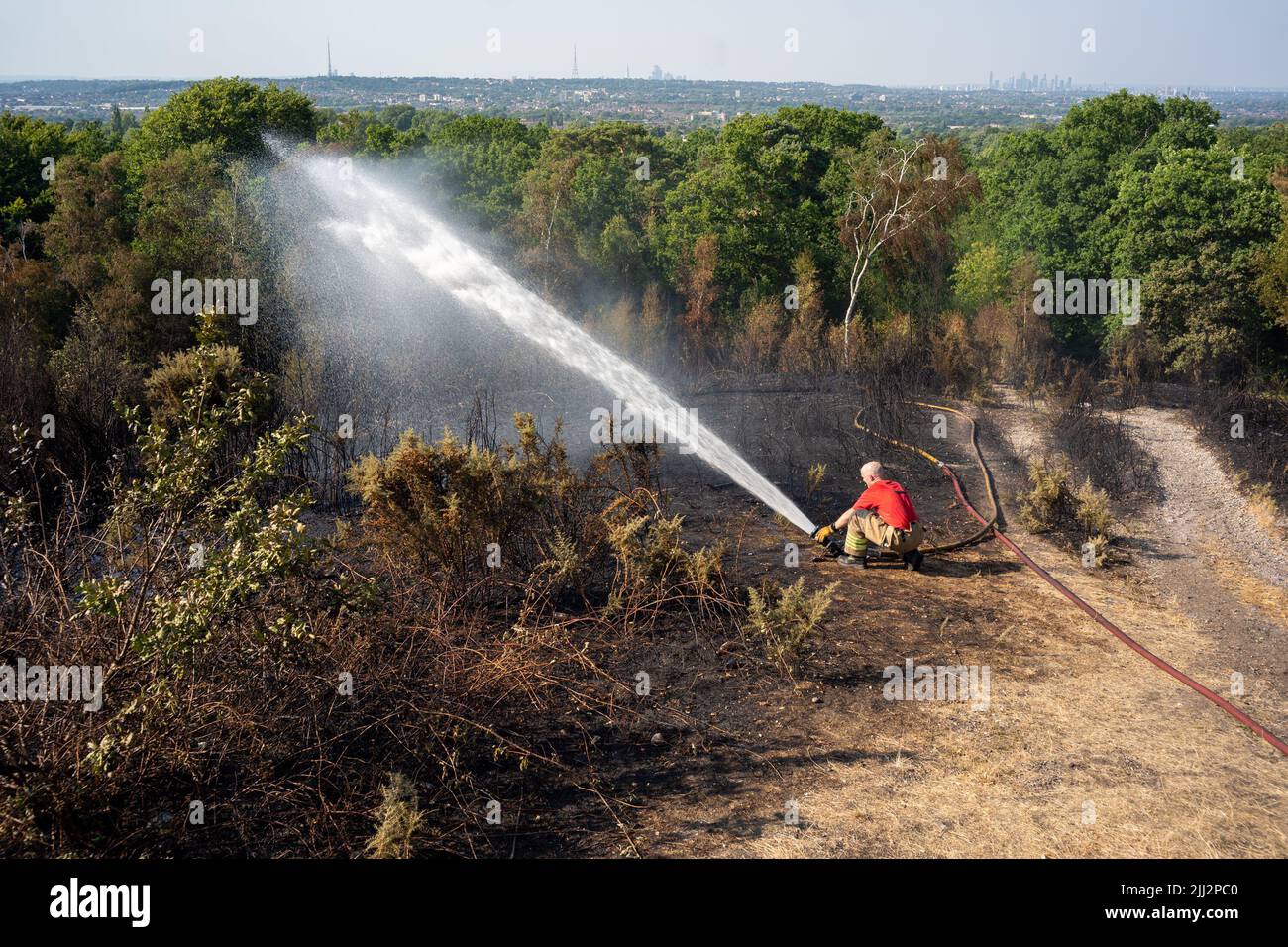 A series of wildfires breaks out across England as the intense heatwave ...