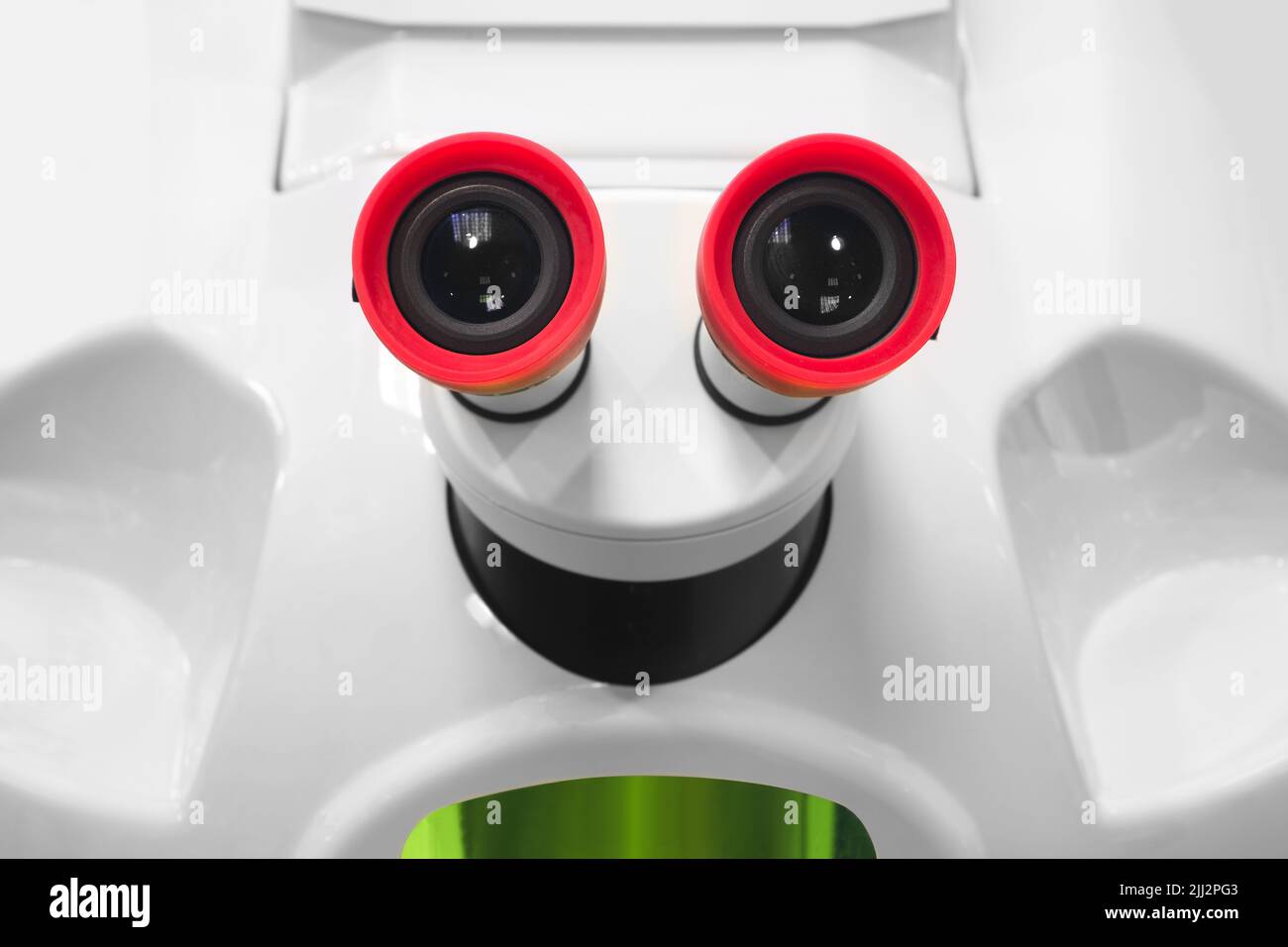 Two eyepieces of a large microscope, Professional biocular laboratory ...