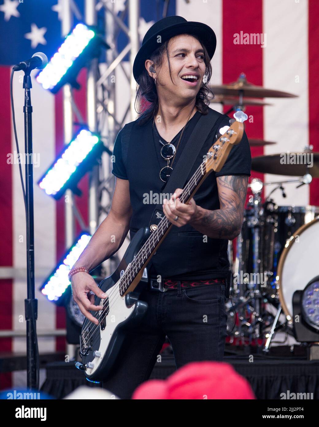 New York, USA. 22nd July, 2022. Luis Maldonado on stage for Foreigner ...