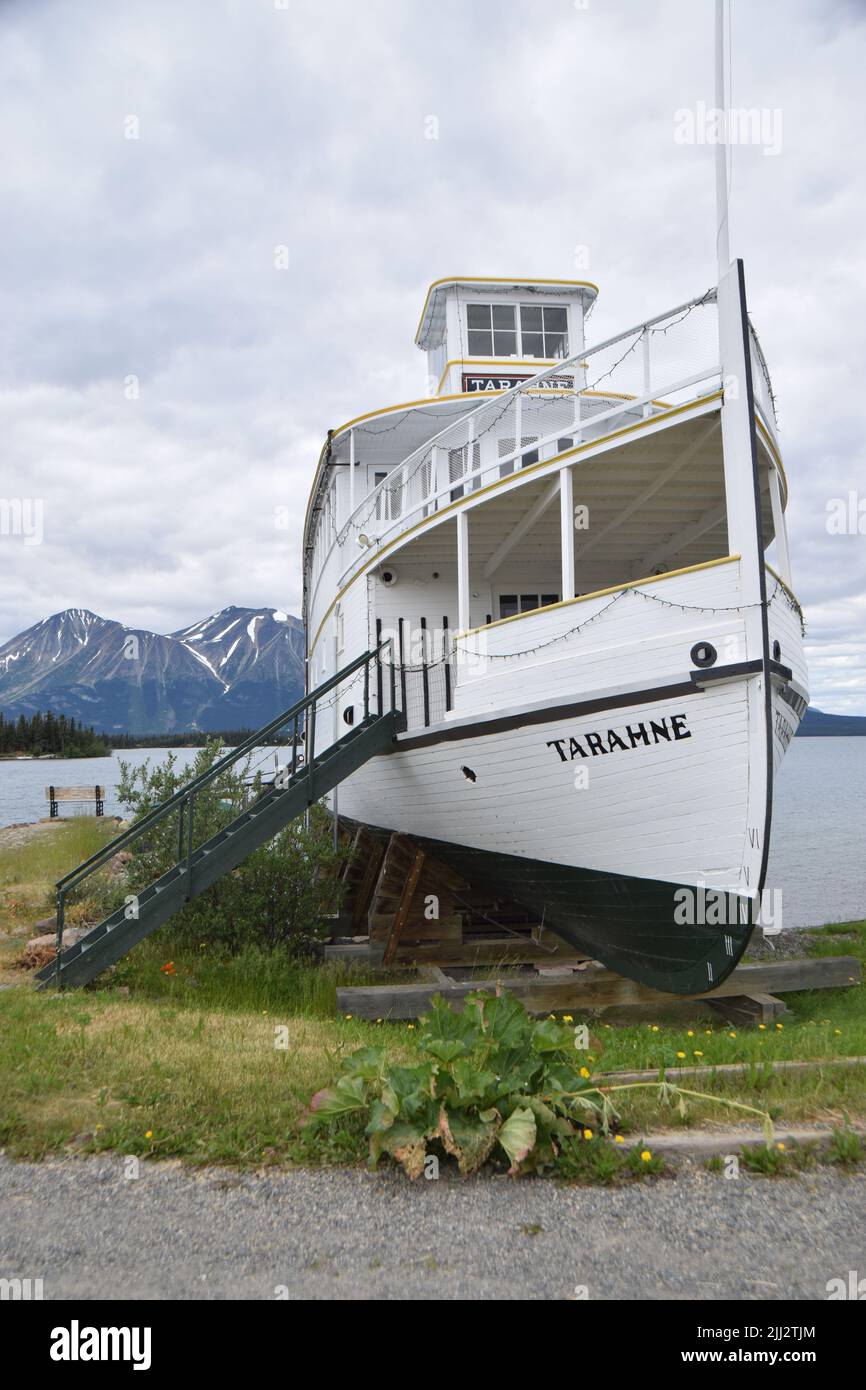 Wooden boat Tarahne in Atlin, BC, Canada Stock Photo - Alamy