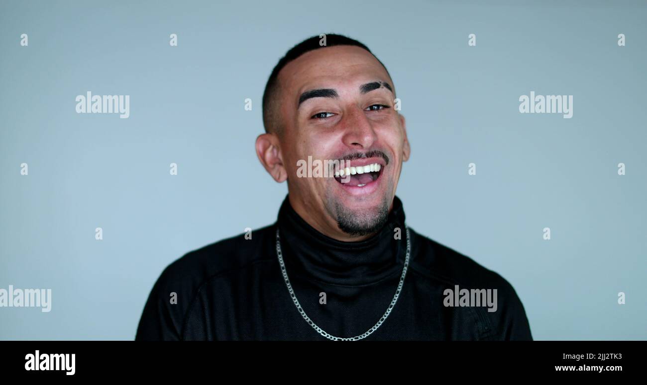 Portrait happy hispanic south american man smiling Stock Photo - Alamy