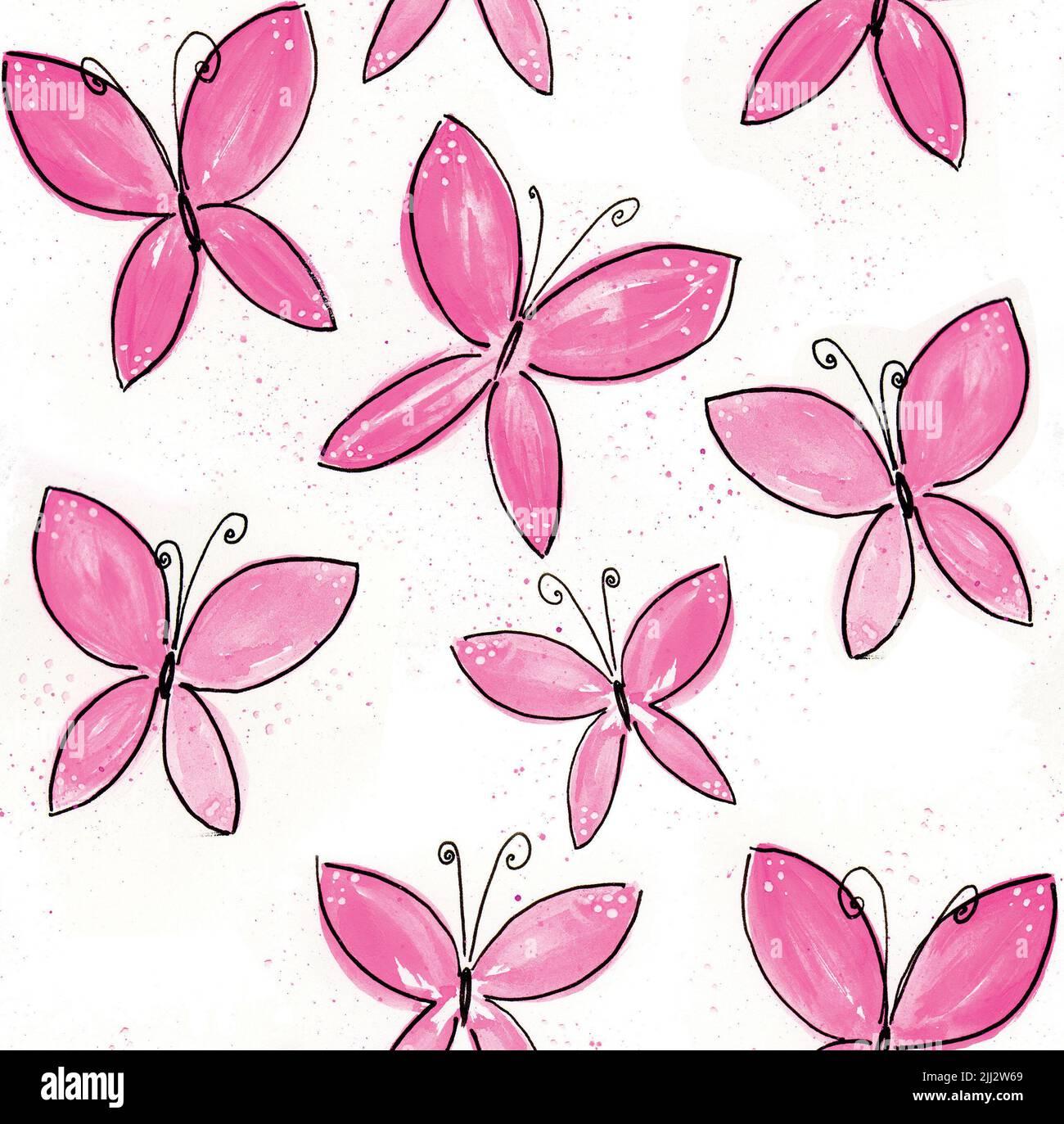 Seamless watercolor texture butterflies hi-res stock photography and ...