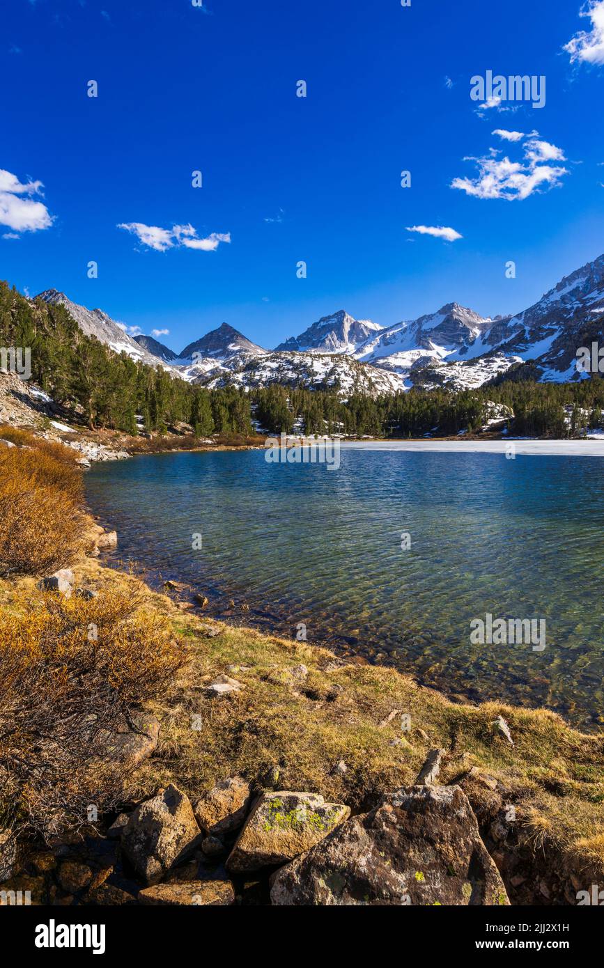 Long Lake in Little Lakes Valley, John Muir Wilderness, Sierra Nevada ...
