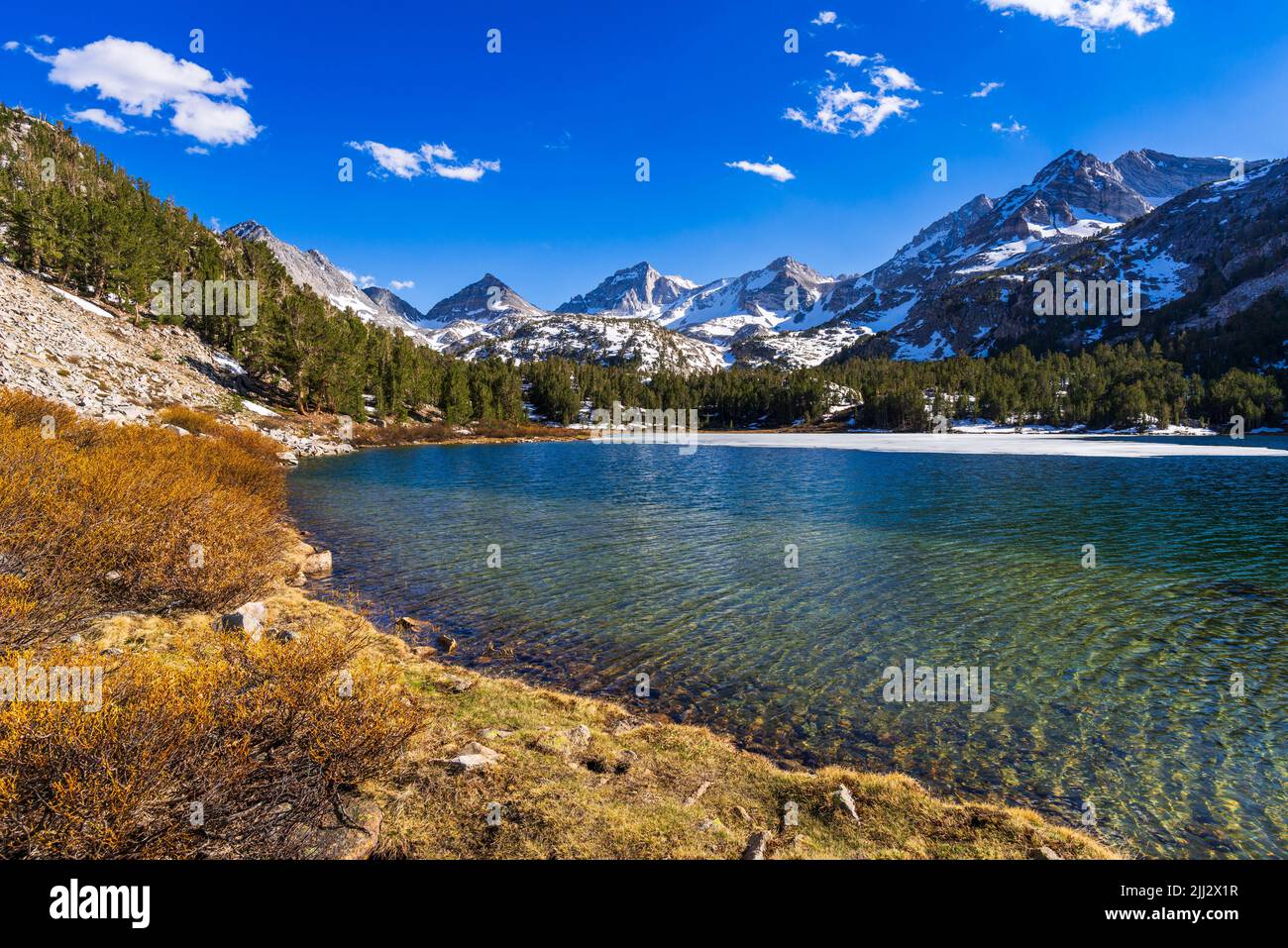 Long Lake in Little Lakes Valley, John Muir Wilderness, Sierra Nevada ...