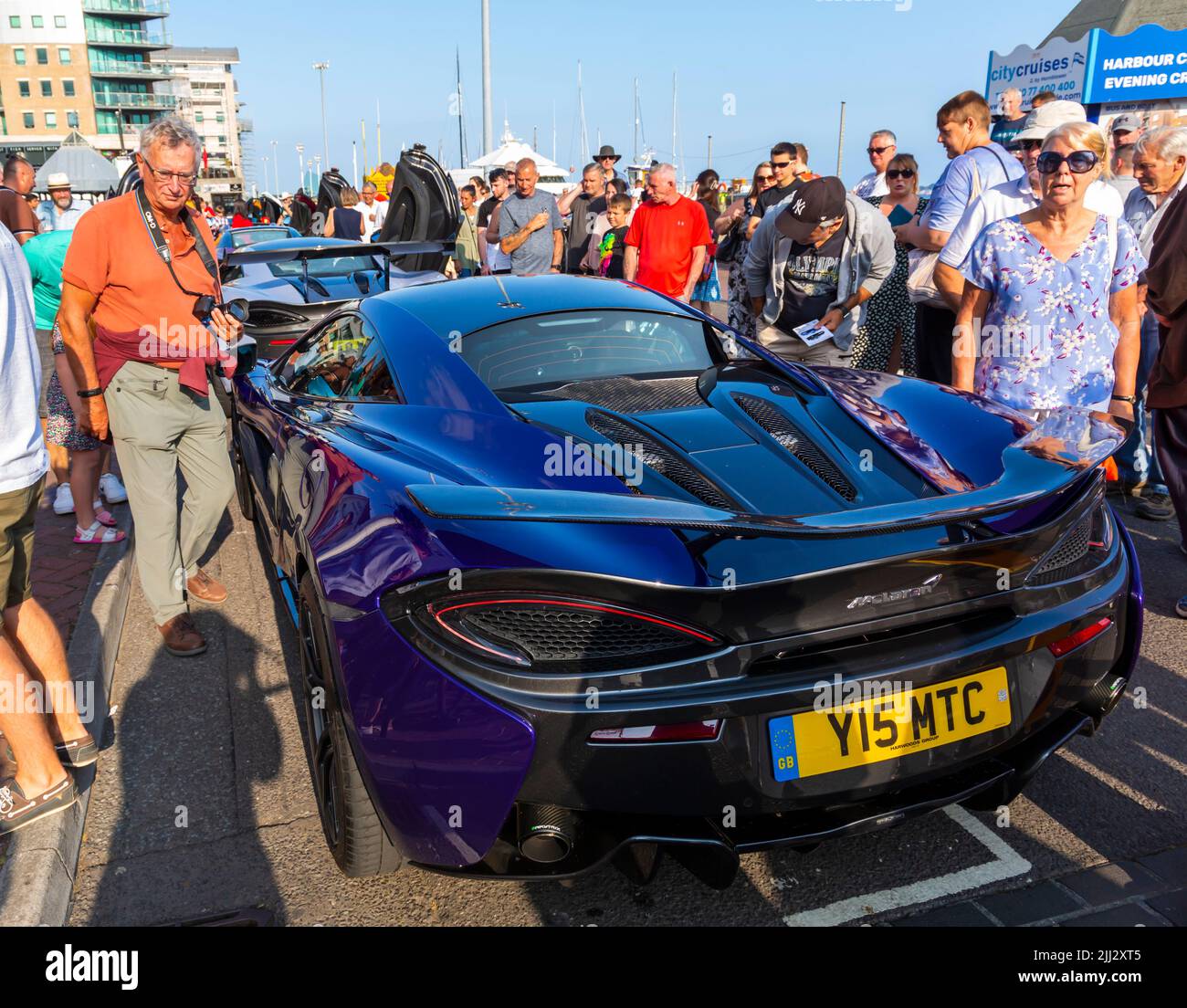Poole, Dorset UK. 22nd July 2022. Crowds flock to Poole Quay to admire ...