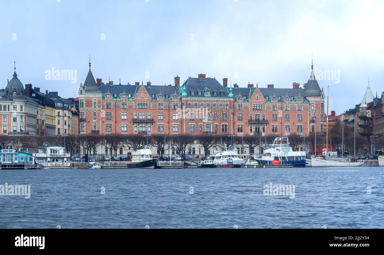 Stockholm, Sweden - 04.16.2017: Beautiful big old houses of Ostermalm ...