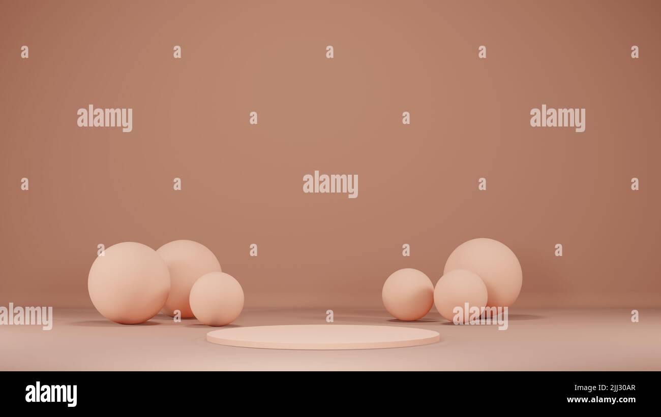 3d render of monochrome colored still life with empty space Stock Photo ...