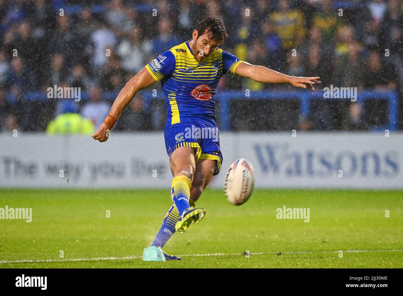 Stefan Ratchford #1 of Warrington Wolves converts his sides try Stock ...