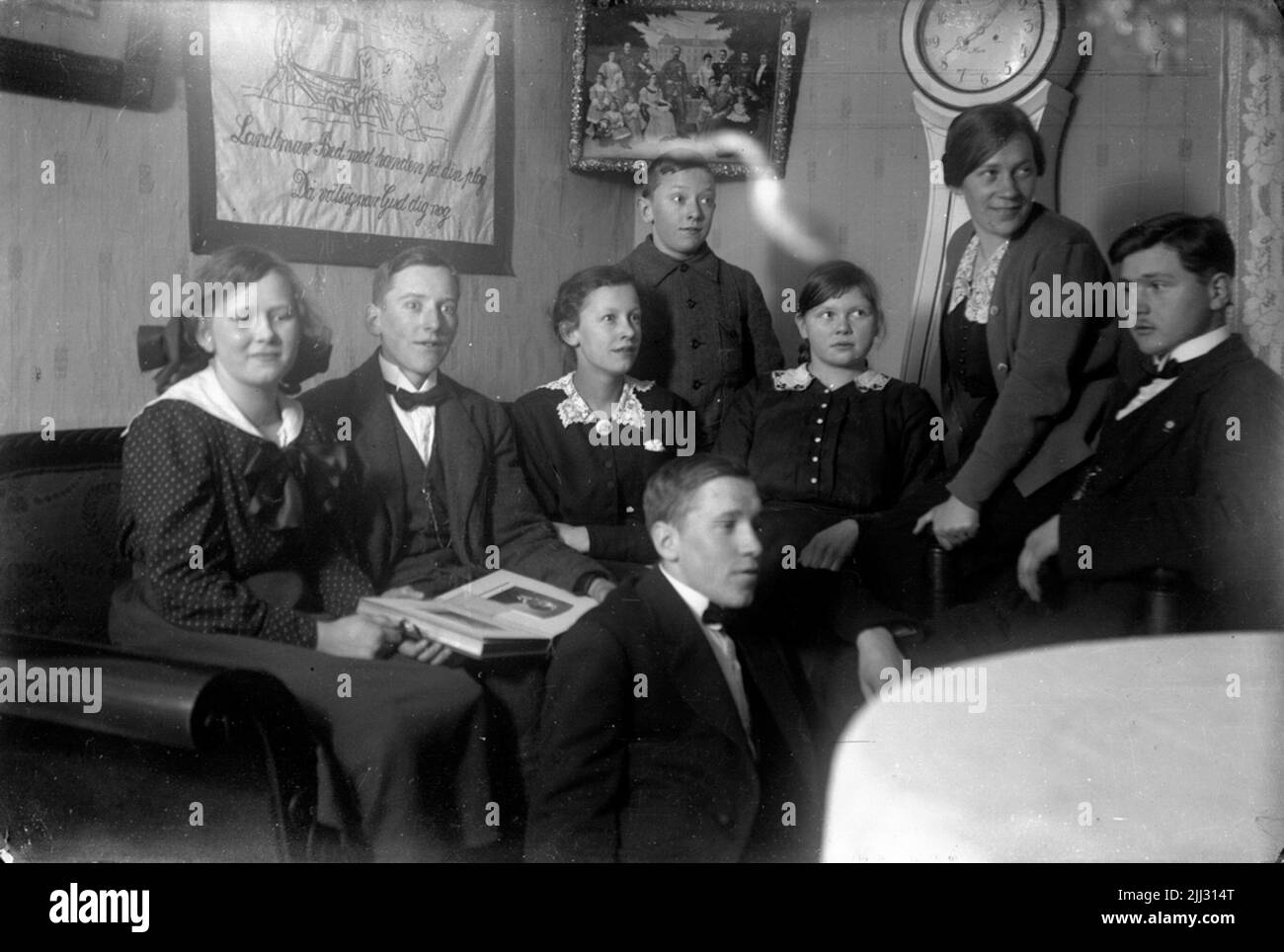 Room interior, group eight people Stock Photo - Alamy