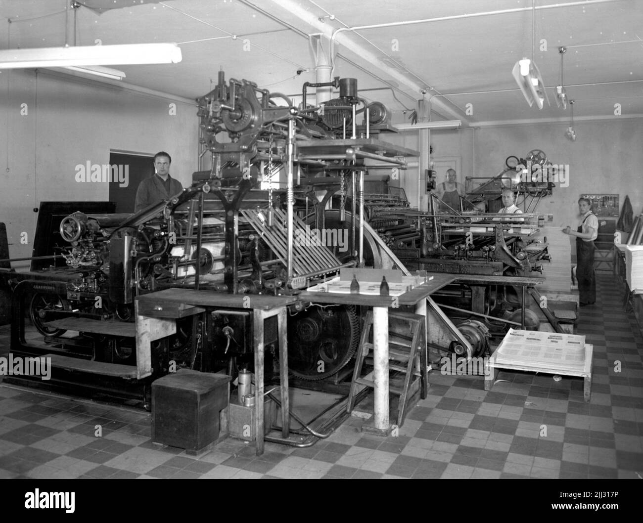 The newspaper Dagen. Evangelipress. Interior and workers Stock Photo ...