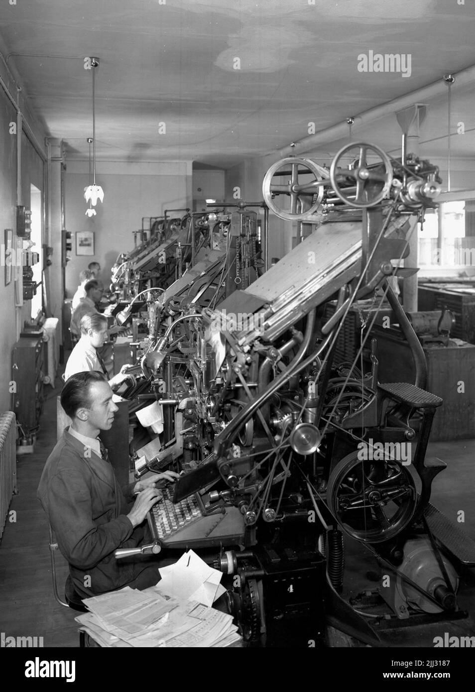 The newspaper Dagen. Evangeli Press. Interior and workers Stock Photo ...