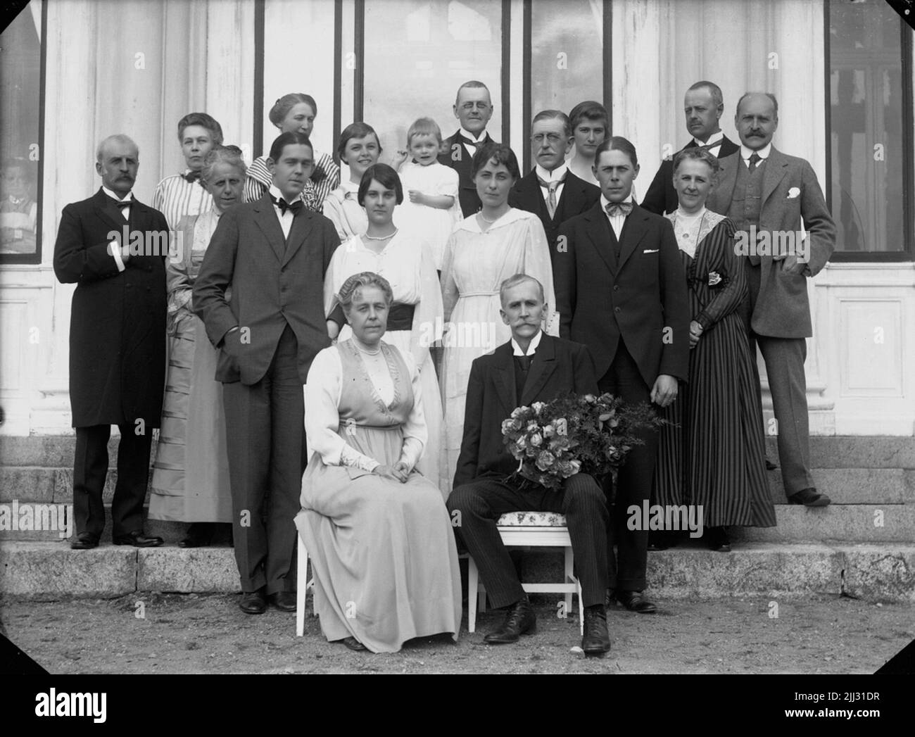 Group in front of Boo Castle. Behind them are the sons Carl Hamilton ...
