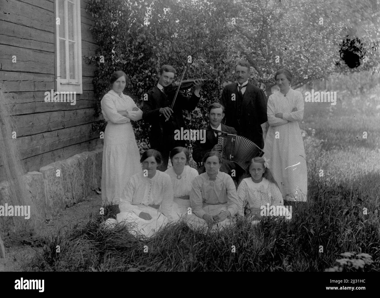 Group picture, nine people Stock Photo - Alamy