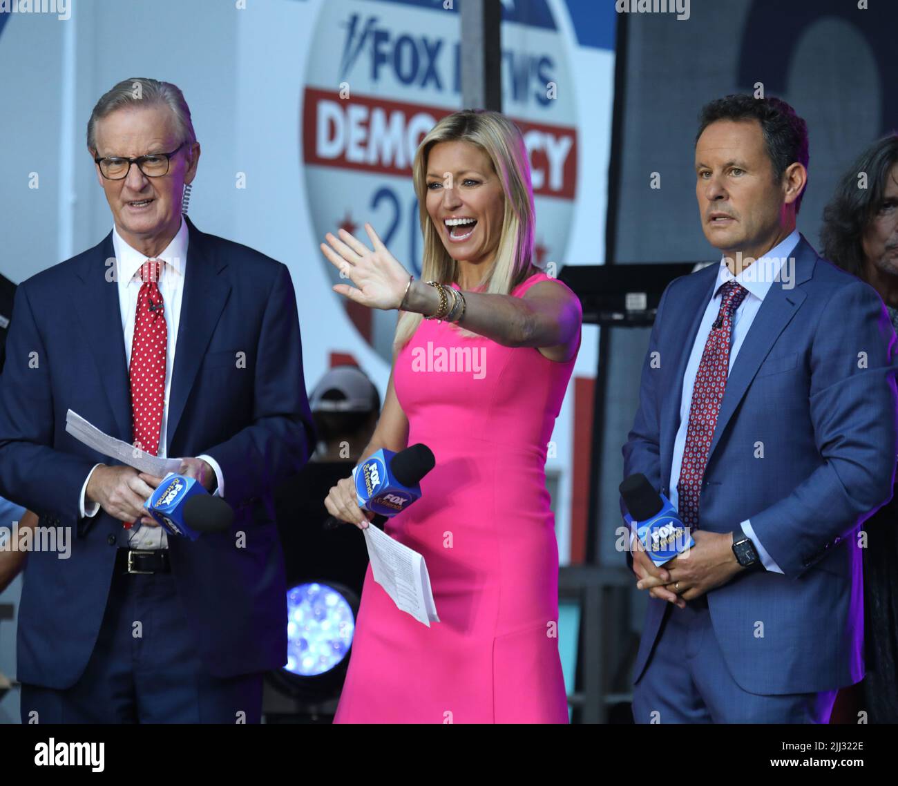 July 22, 2022, New York, New York, USA: Fox co-hosts STEVE DOOCY ...