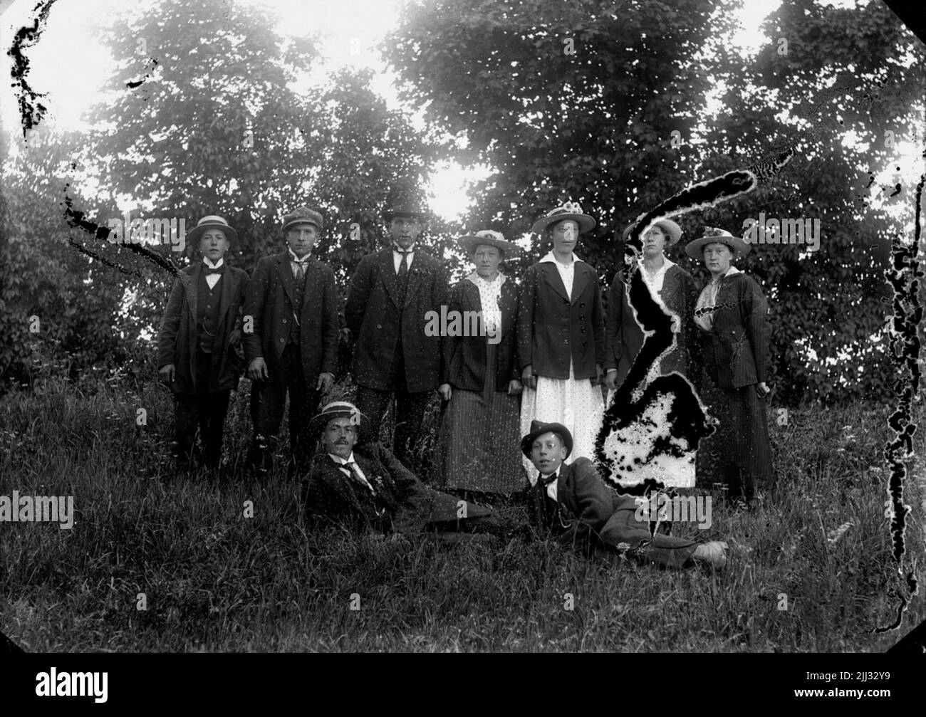 Group picture nine people Stock Photo - Alamy