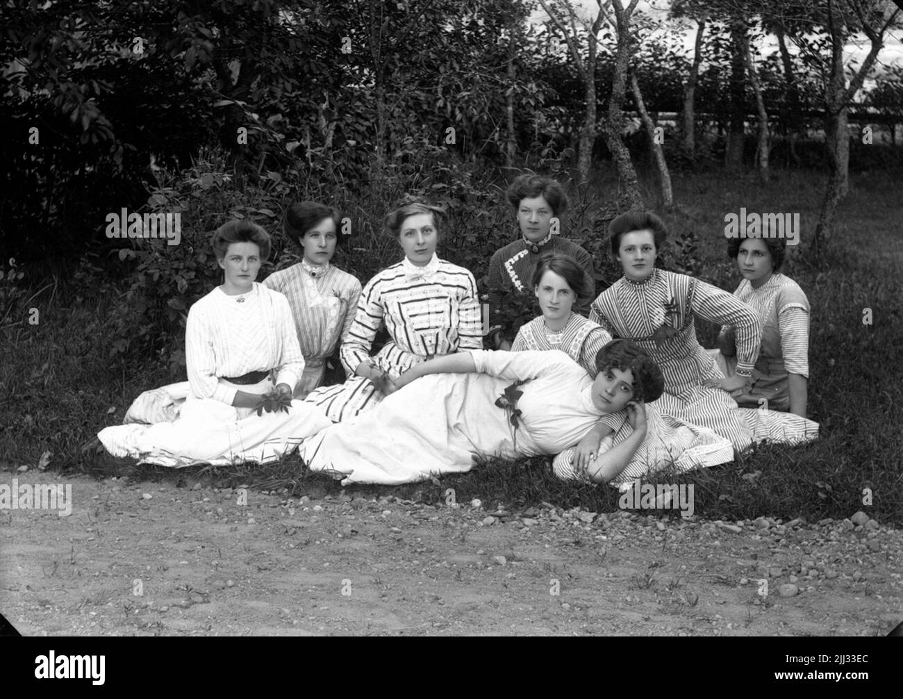 Group picture, eight young women Stock Photo - Alamy