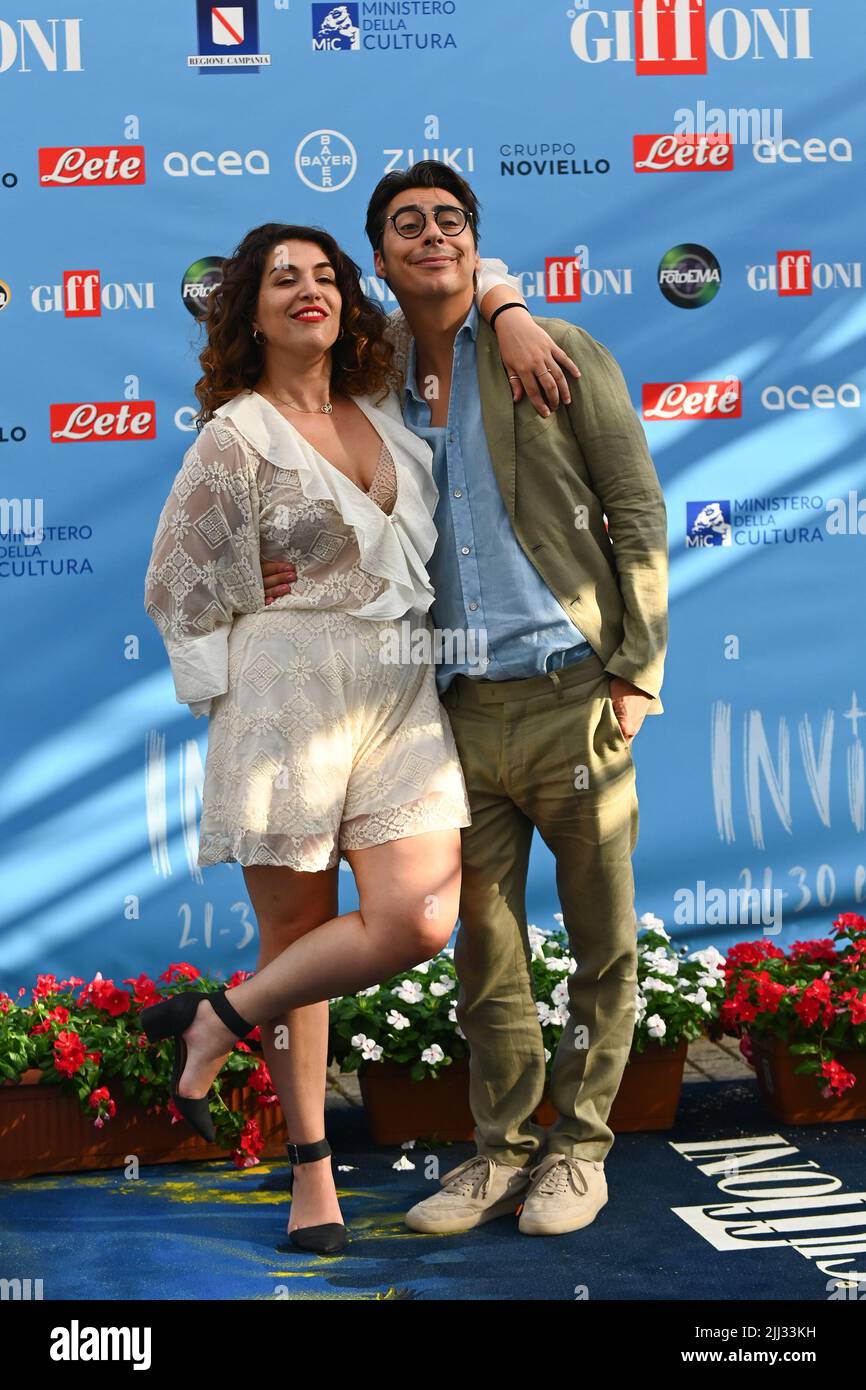 GIFFONI VALLE PIANA, ITALY - JULY 22: Annandrea Vitrano and Claudio ...