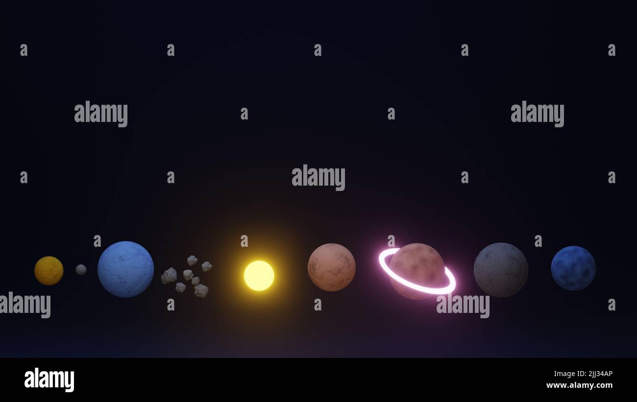cosmic theme 3d render with glowing stars and planet Stock Photo - Alamy
