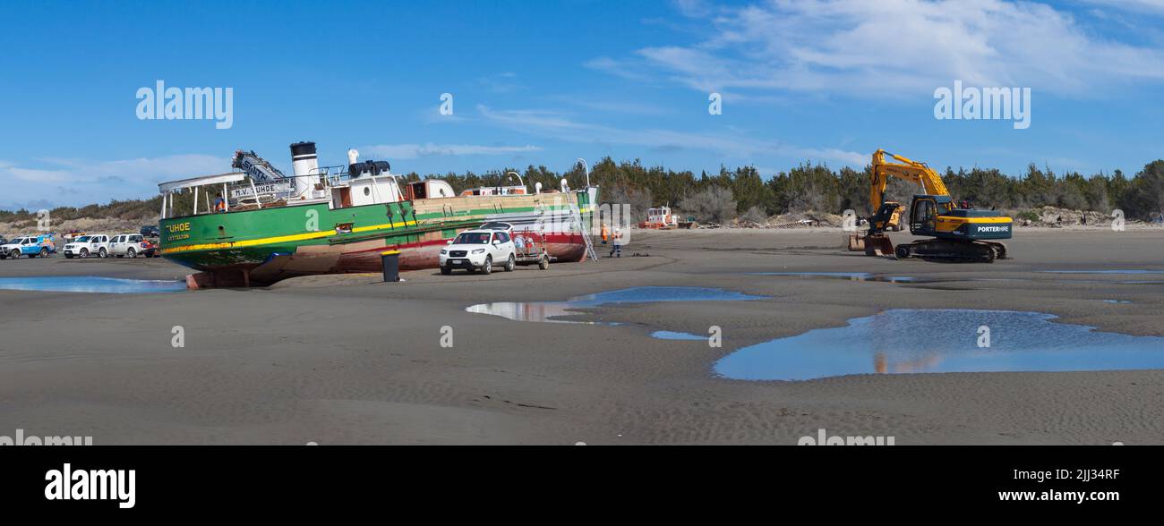 A Look at life in New Zealand: the wreck of the MV Tuhoe, that ran ...