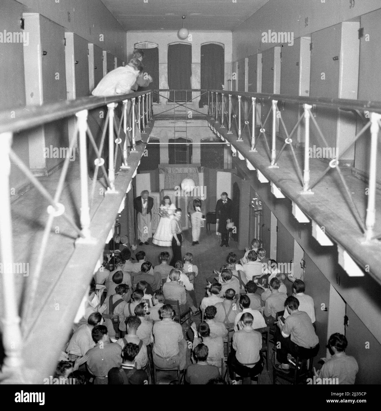Theater visit in prison.14 March 1955 Stock Photo - Alamy
