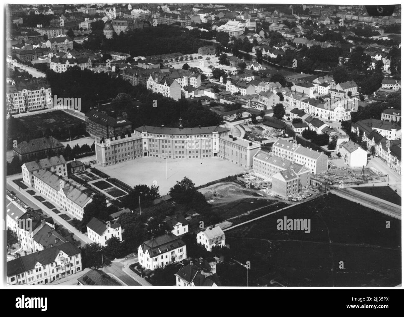 Aerial photo over Engelbrektskolan Stock Photo - Alamy