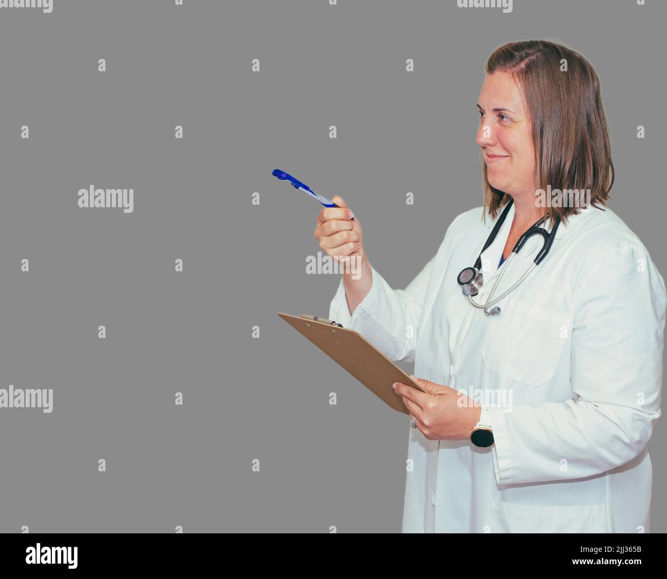 Nurse Practitioner making jokes while doing hospital rounds Stock Photo ...