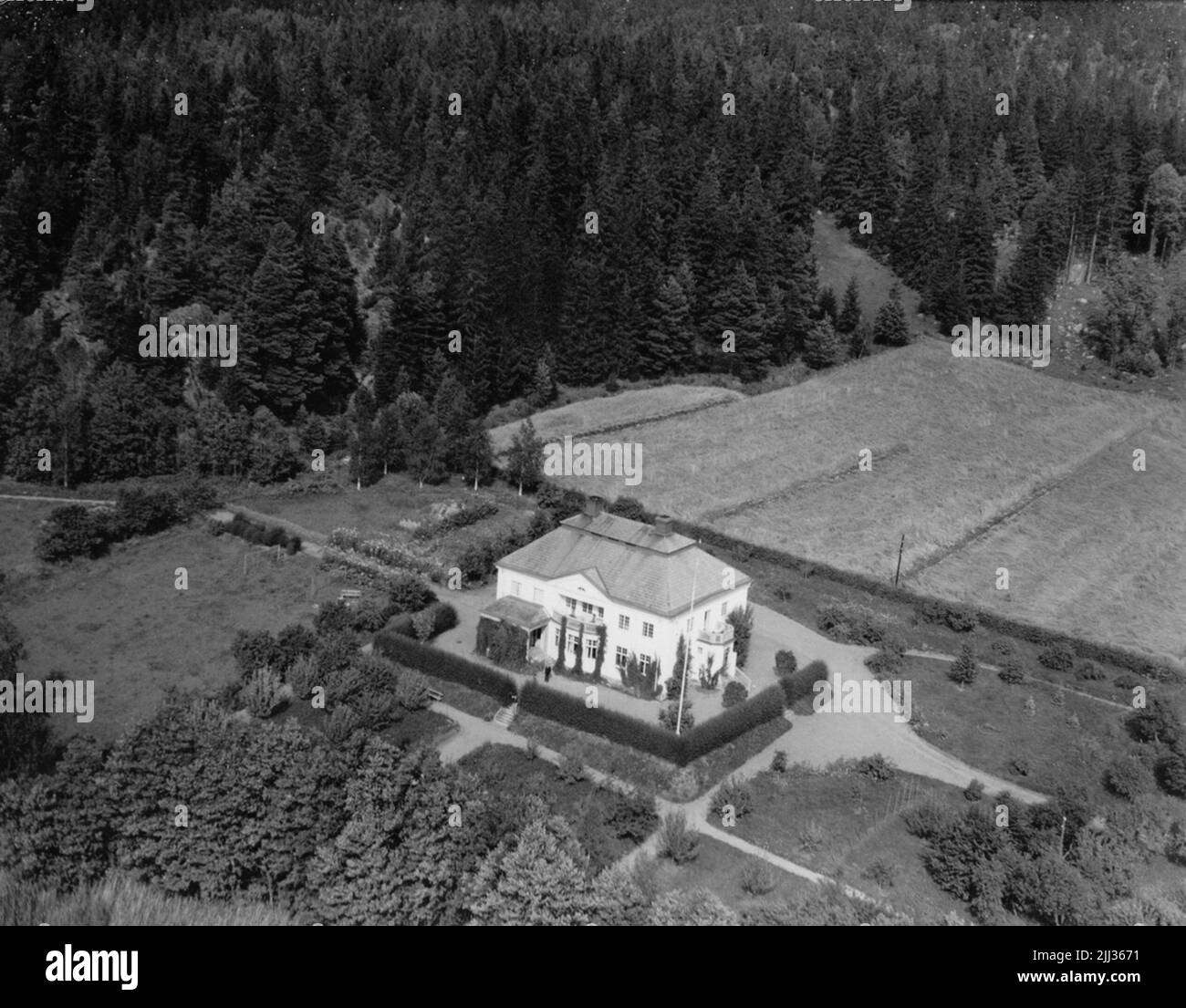 Hammar, the parsonage from aircraft Stock Photo - Alamy