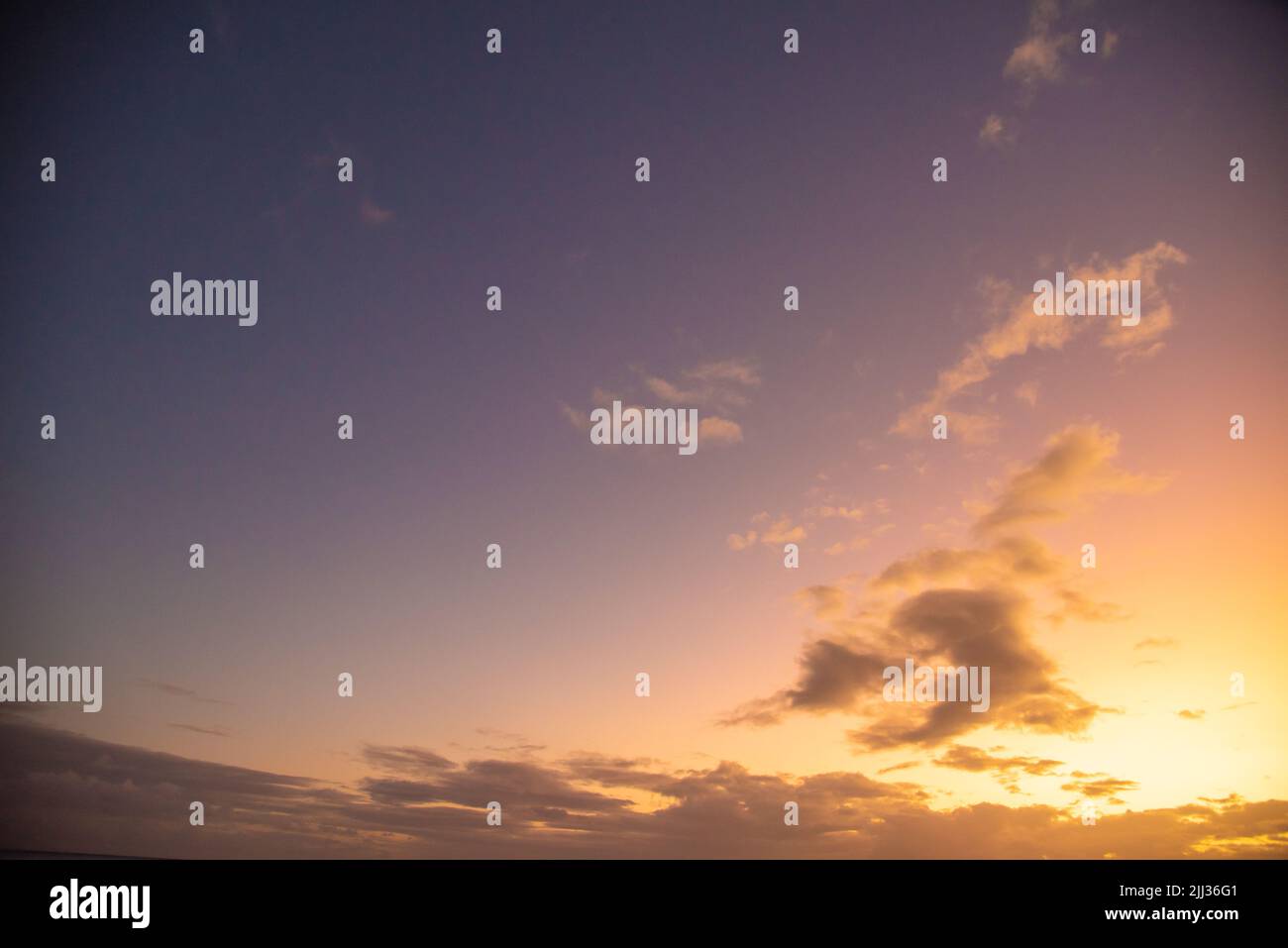 Sunset sky in Hawaii for sky replacement, background view in pastel ...