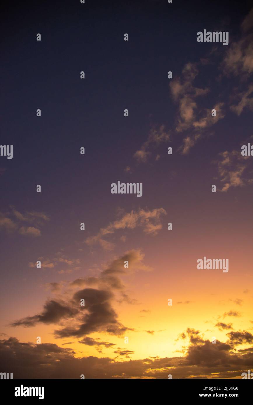 Sunset sky in Hawaii for sky replacement, background view in pastel ...