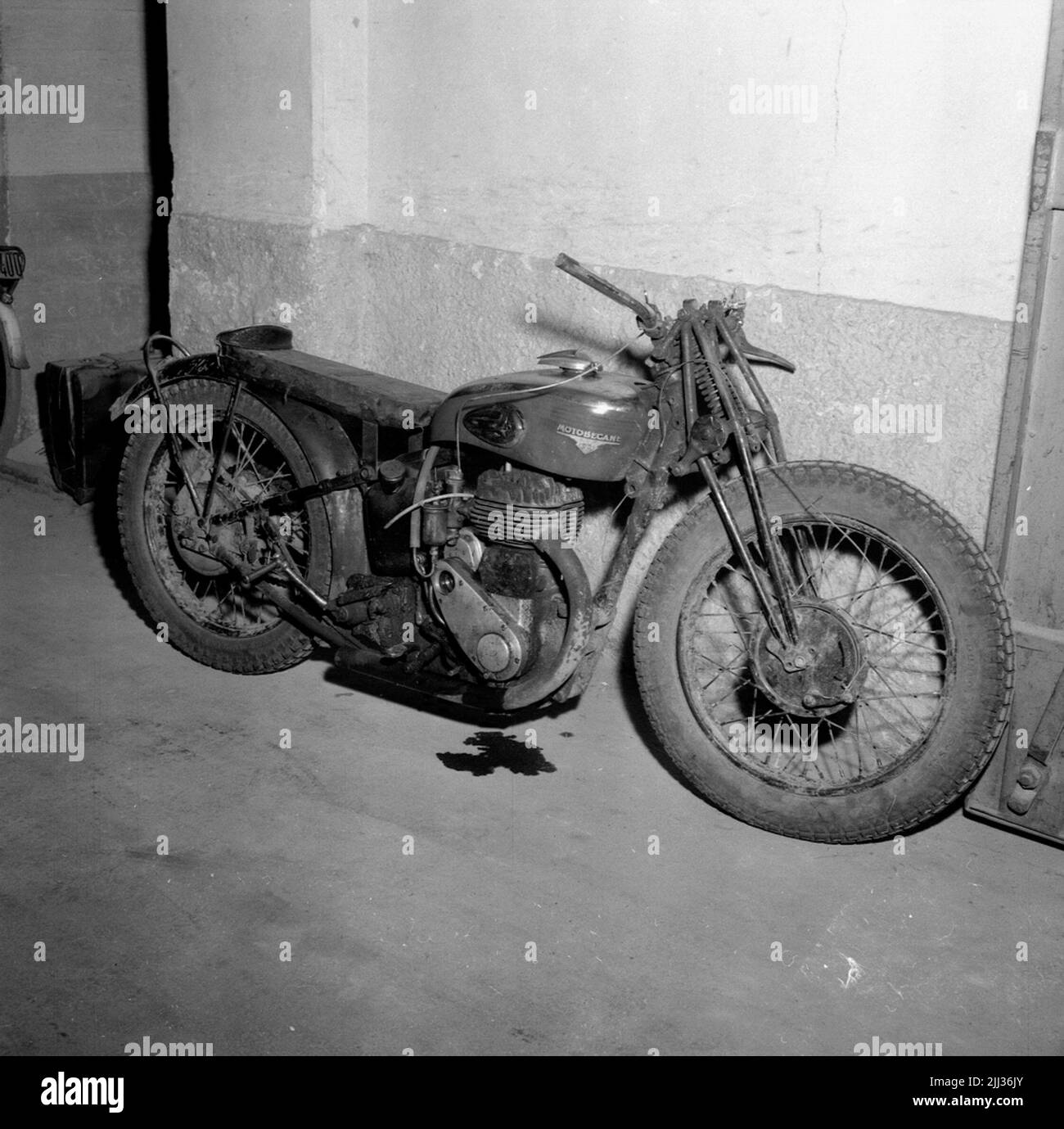 Motorcycle at the police station.27 May 1955 Stock Photo - Alamy