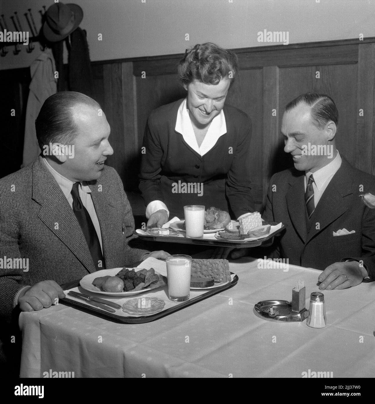 Brick lunch on Freden. March 1956 Stock Photo - Alamy