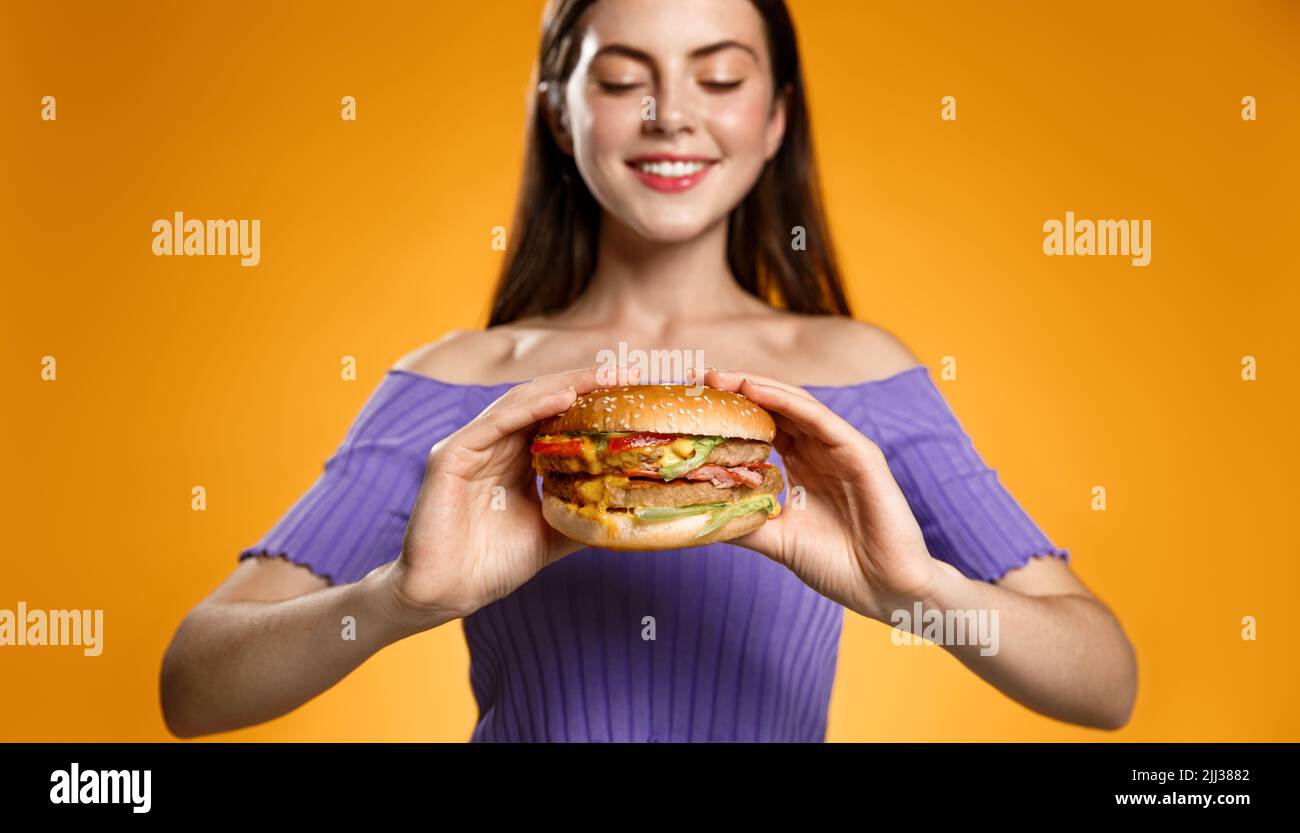 Women order junk food hi-res stock photography and images - Alamy
