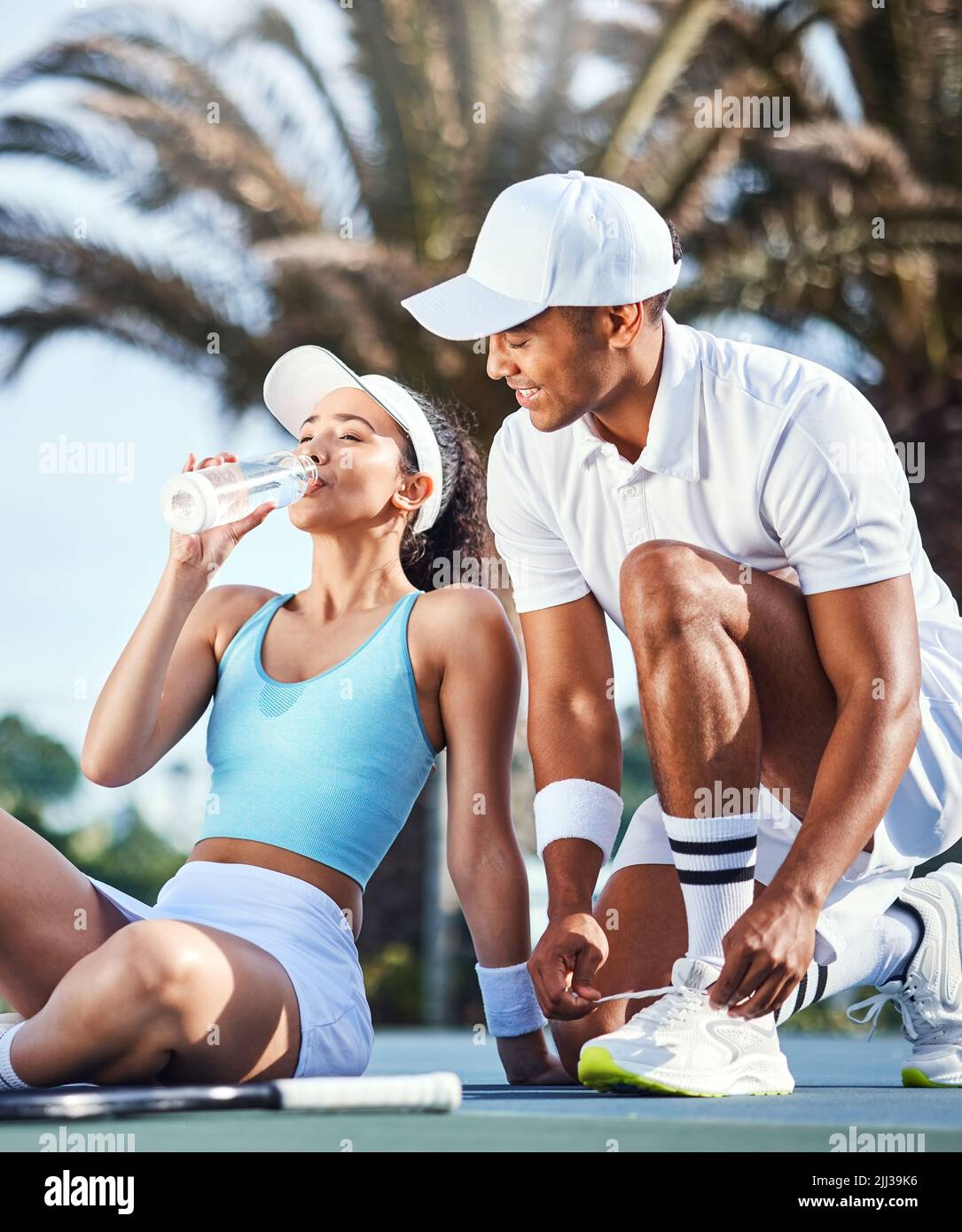Two female tennis players taking hi-res stock photography and images ...