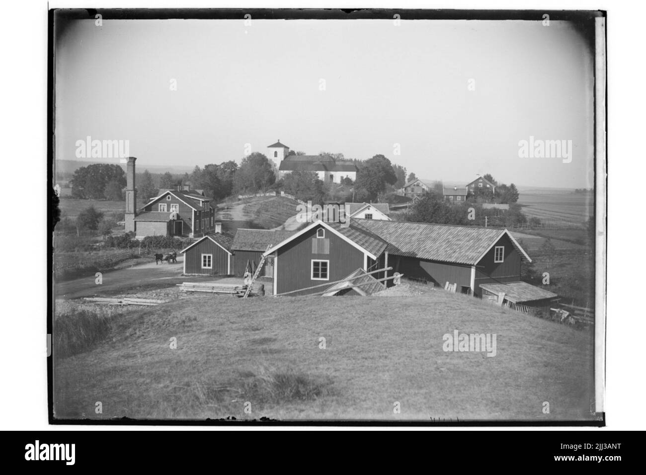 Kils church and 5 farmhouses. KL-101 Stock Photo - Alamy