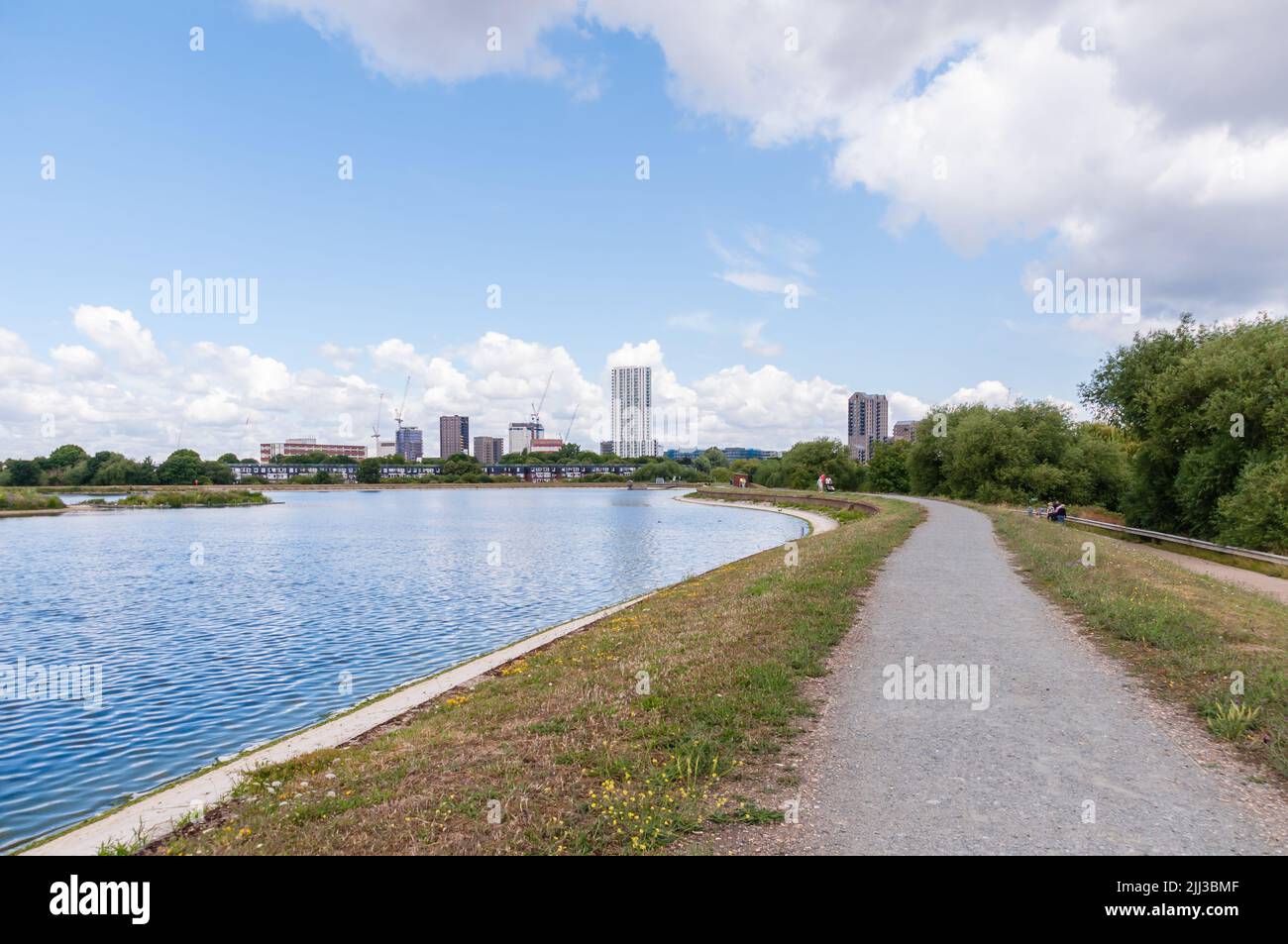 Path across Walthamstow Wetlands, Waltham Forest, London Stock Photo ...