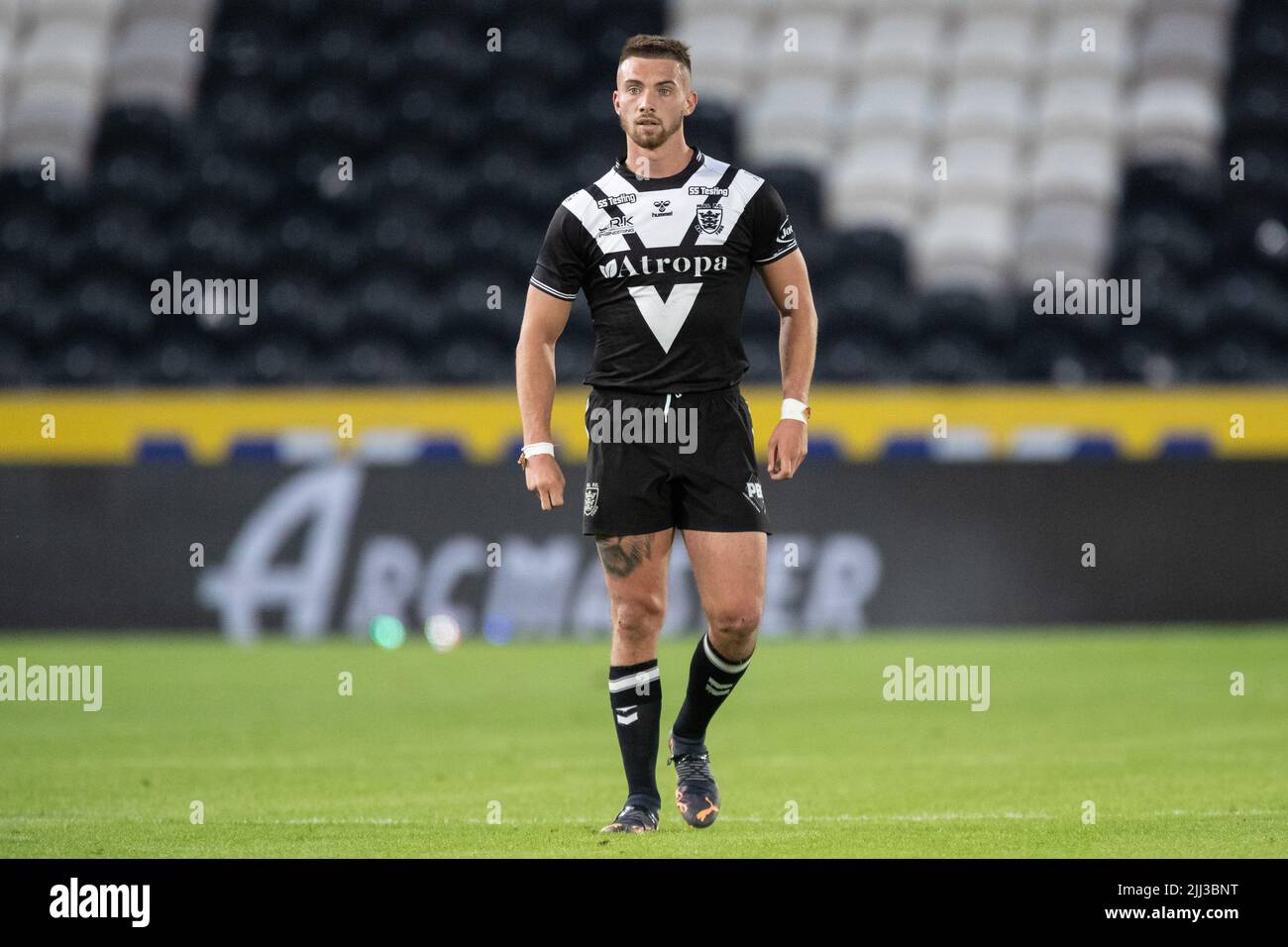 Jack Walker #36 of Hull FC on loan from Leeds Rhinos during the game ...