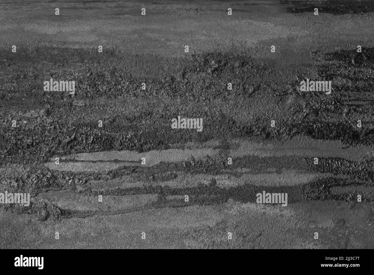 Grey metal surface with dark traces of fuel oil old steel texture ...