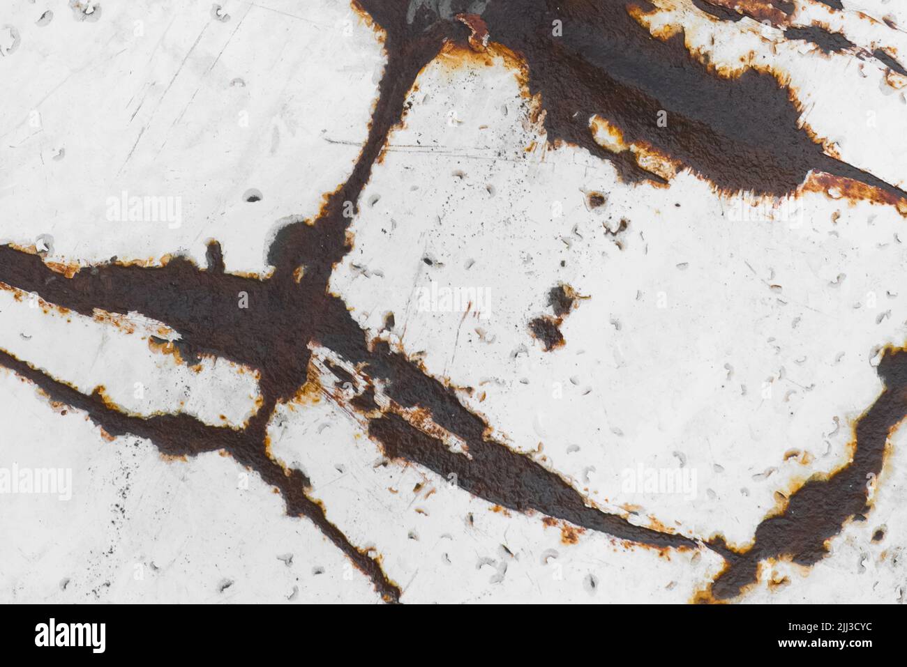 Rusty scratched broken metal surface steel white background damaged ...