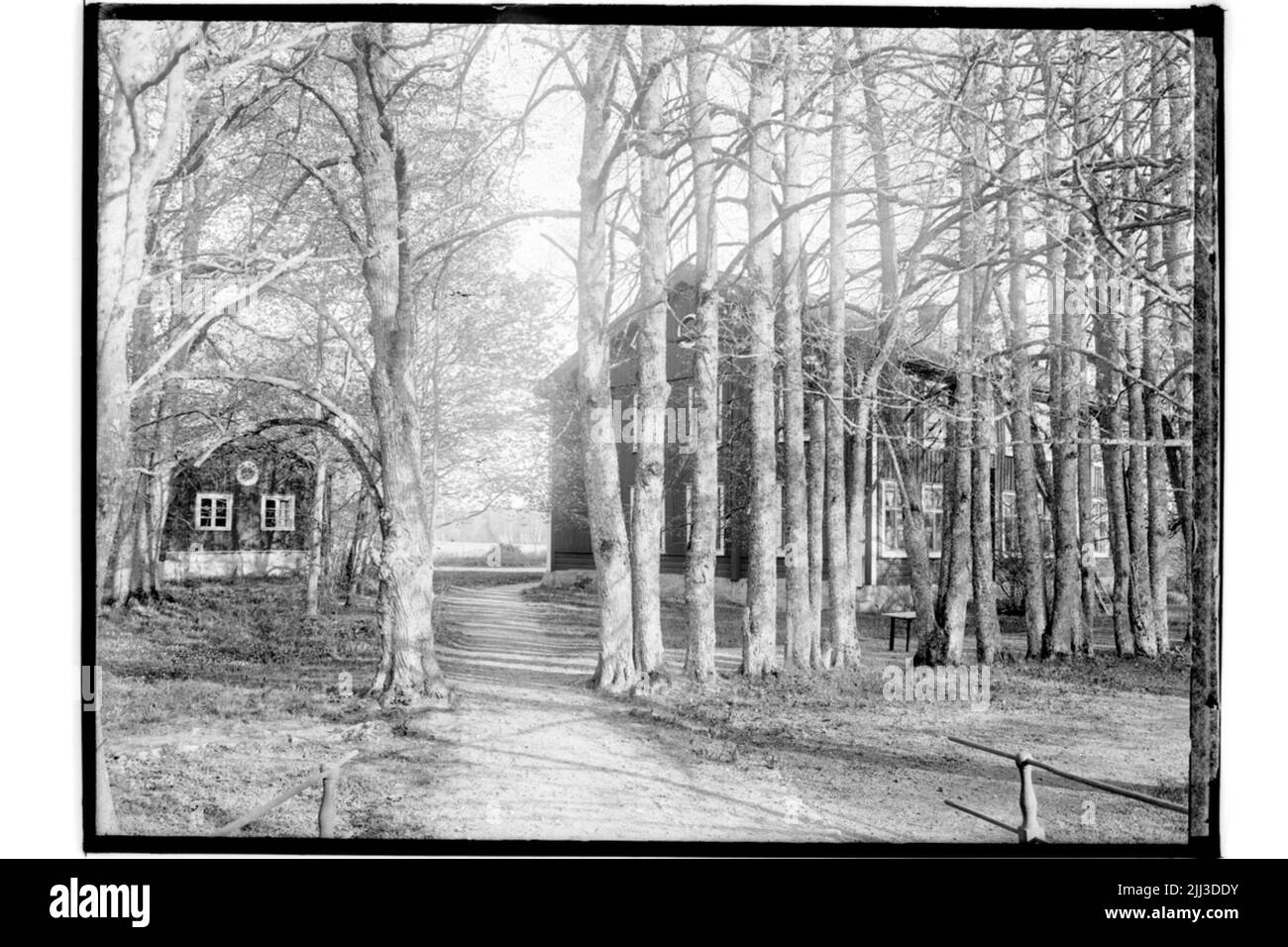 Two -storey residential building, the back. Left wing building (burnt ...