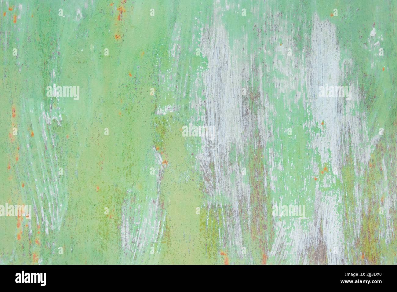 Green paint on abstract metal surface pattern old steel texture ...