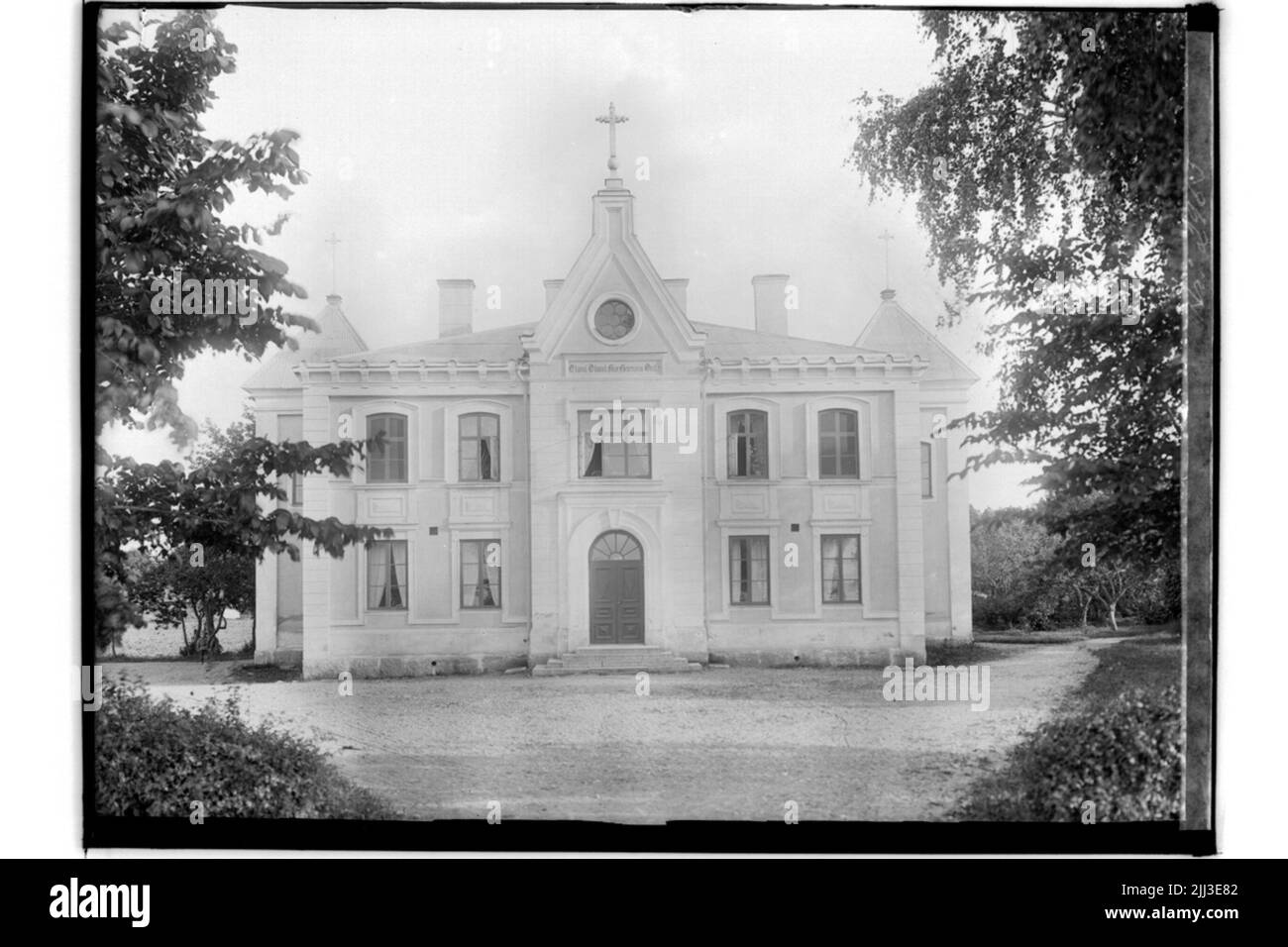Askers Baptist church, two -story church building with towers Stock ...