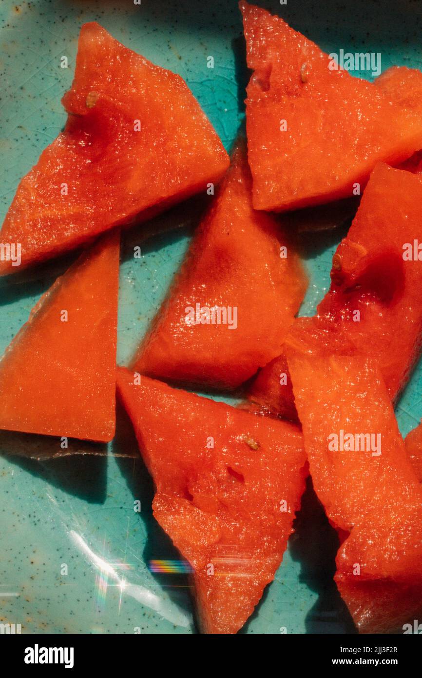 Watermelon cut pieces hi-res stock photography and images - Alamy