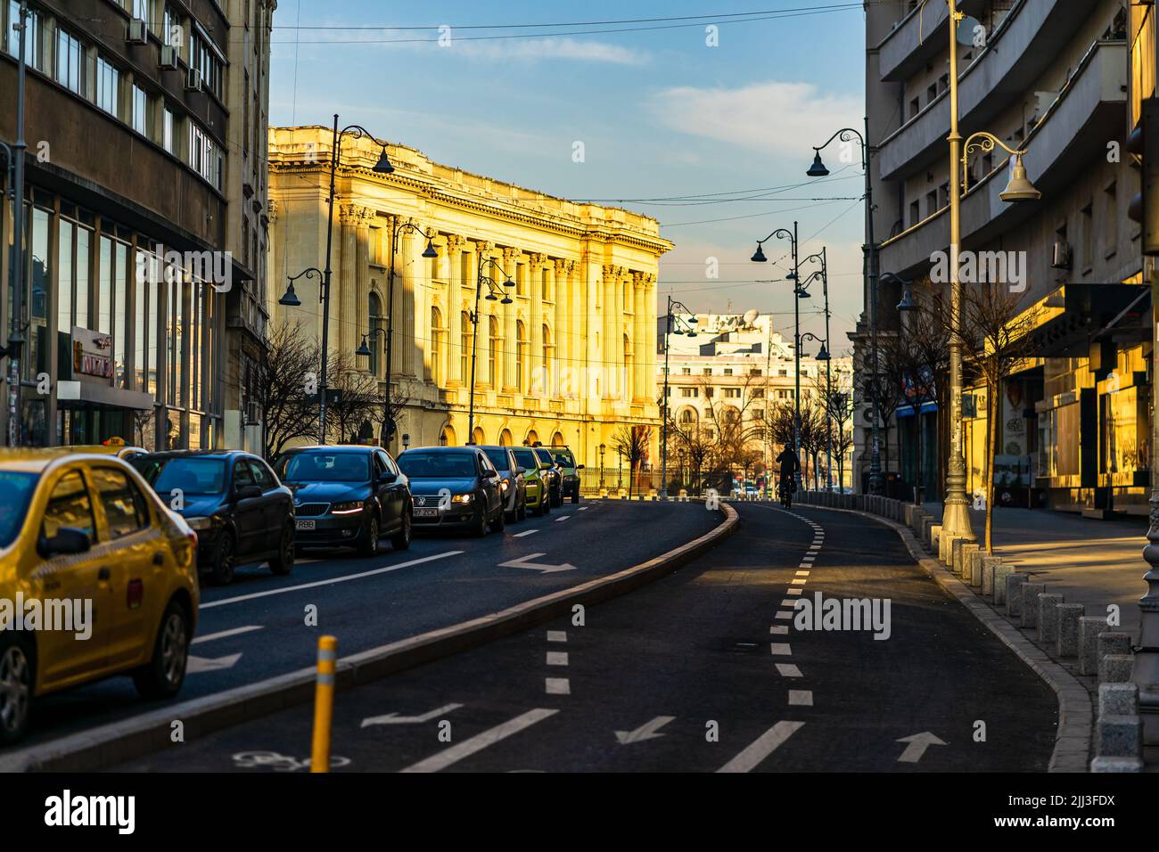 Car traffic, pollution, traffic jam in the morning and evening in the ...