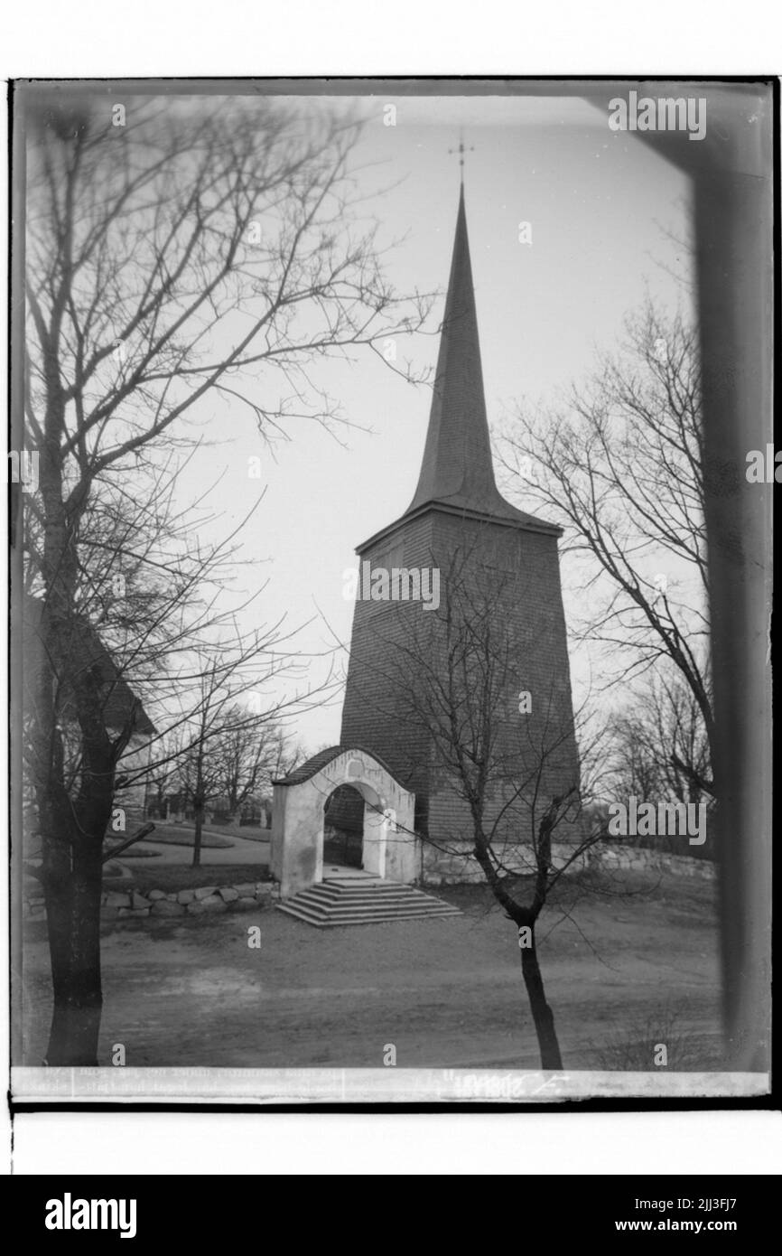 Historic stone church belfry Black and White Stock Photos & Images - Alamy