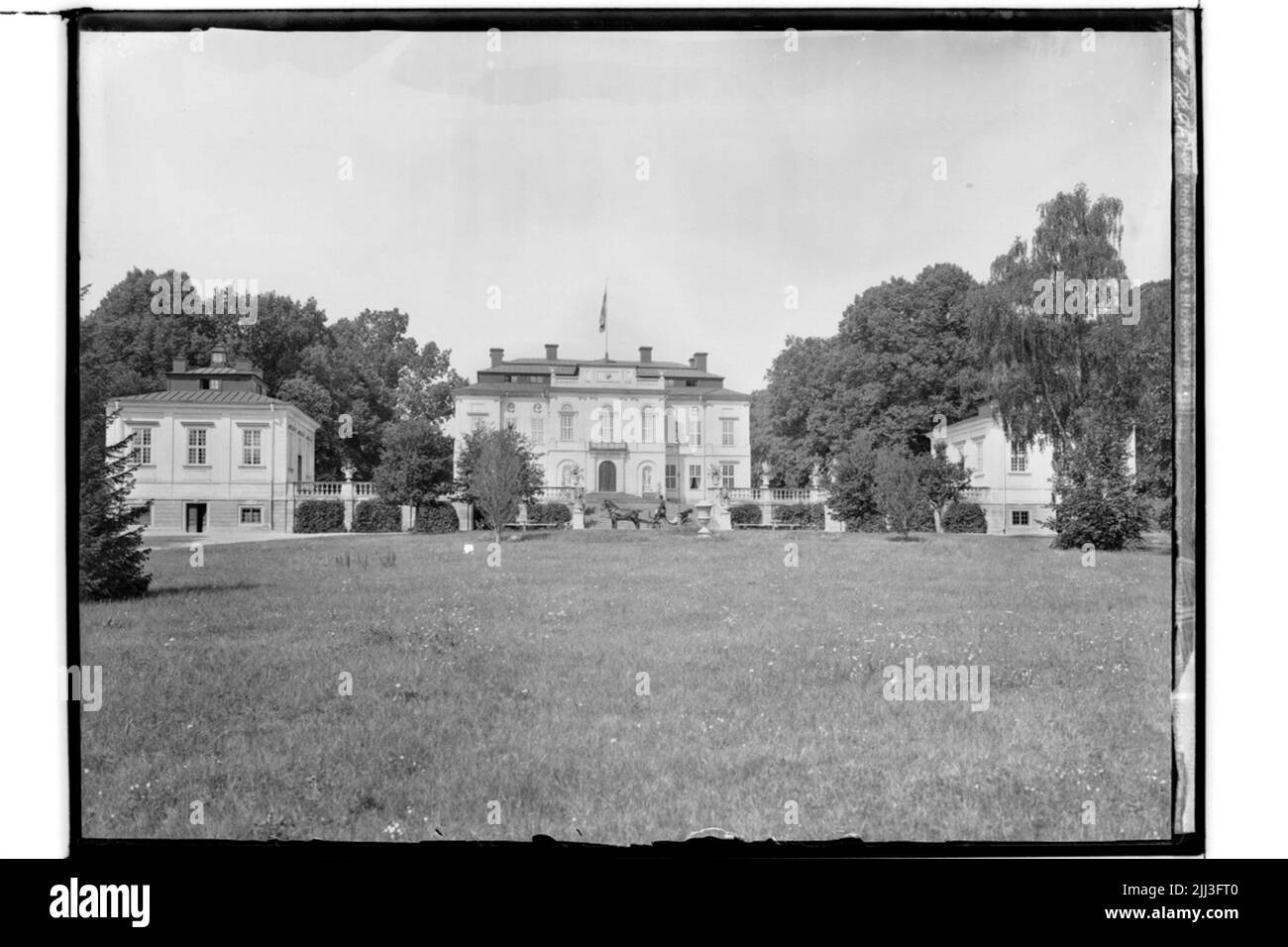 Steninge Castle, two -storey castle building with two wings one -storey ...