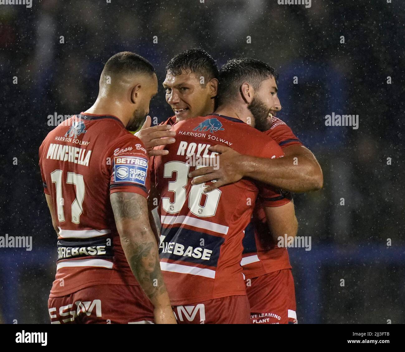 Ryan Hall #5 of Hull KR celebrates after the final whistle with Sam ...