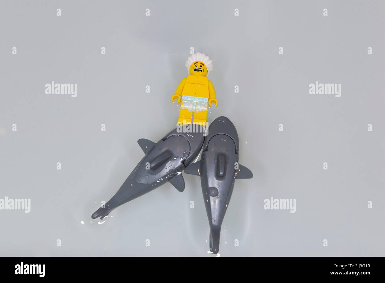 Bauru, Brazil. 7, June, 2022: Top view of Lego minifigure of man ...